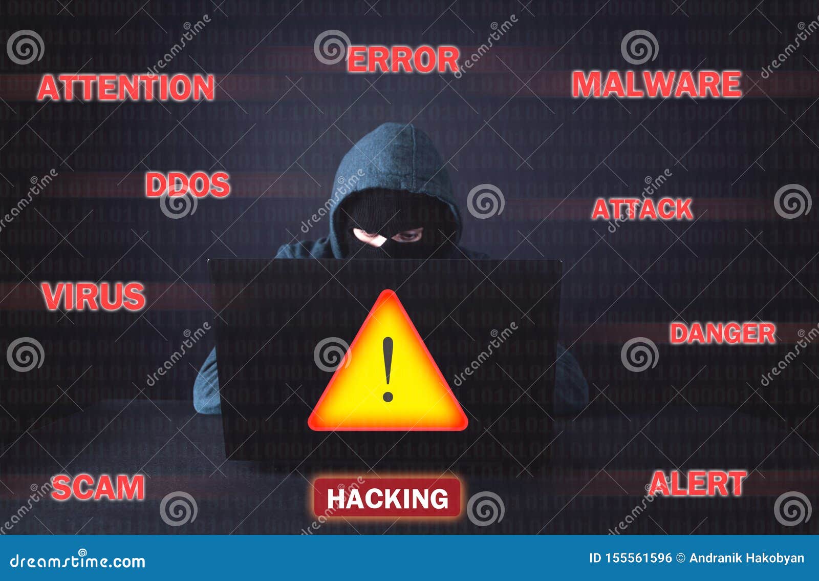 Hacker Using Laptop. Hacking Stock Photo - Image of digital, binary ...
