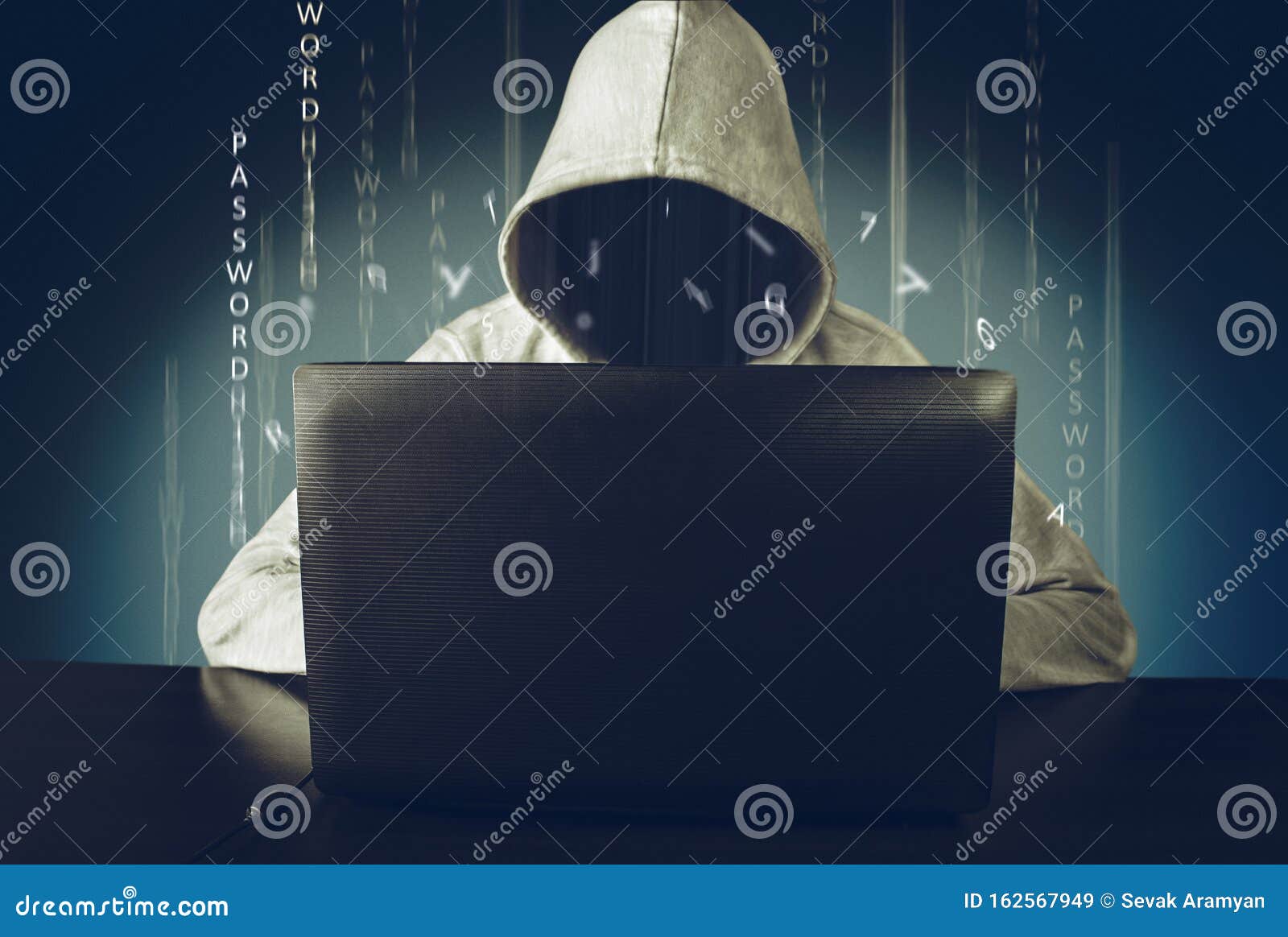 Hacker Using Laptop. Hacking the Internet Stock Image - Image of ...