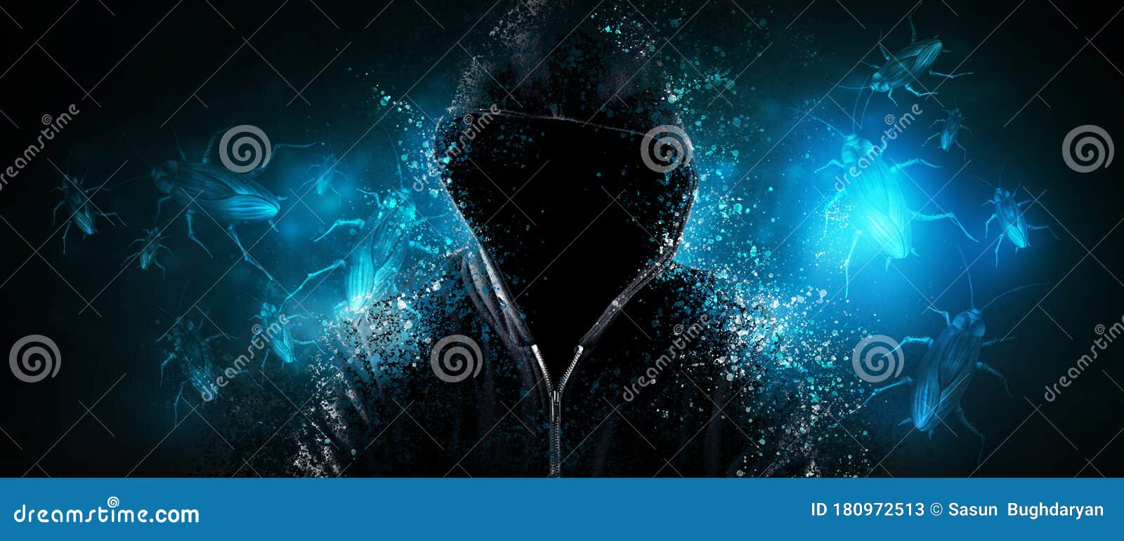 A Hacker Using Malicious Programs Attacks Stock Image - Image of ...