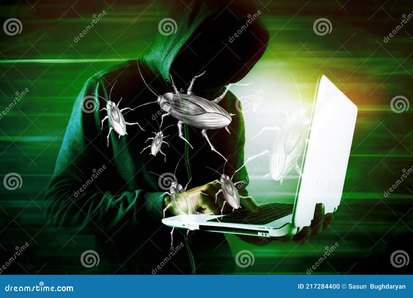 A Hacker Using Malicious Programs Attacks Stock Photo - Image of ...