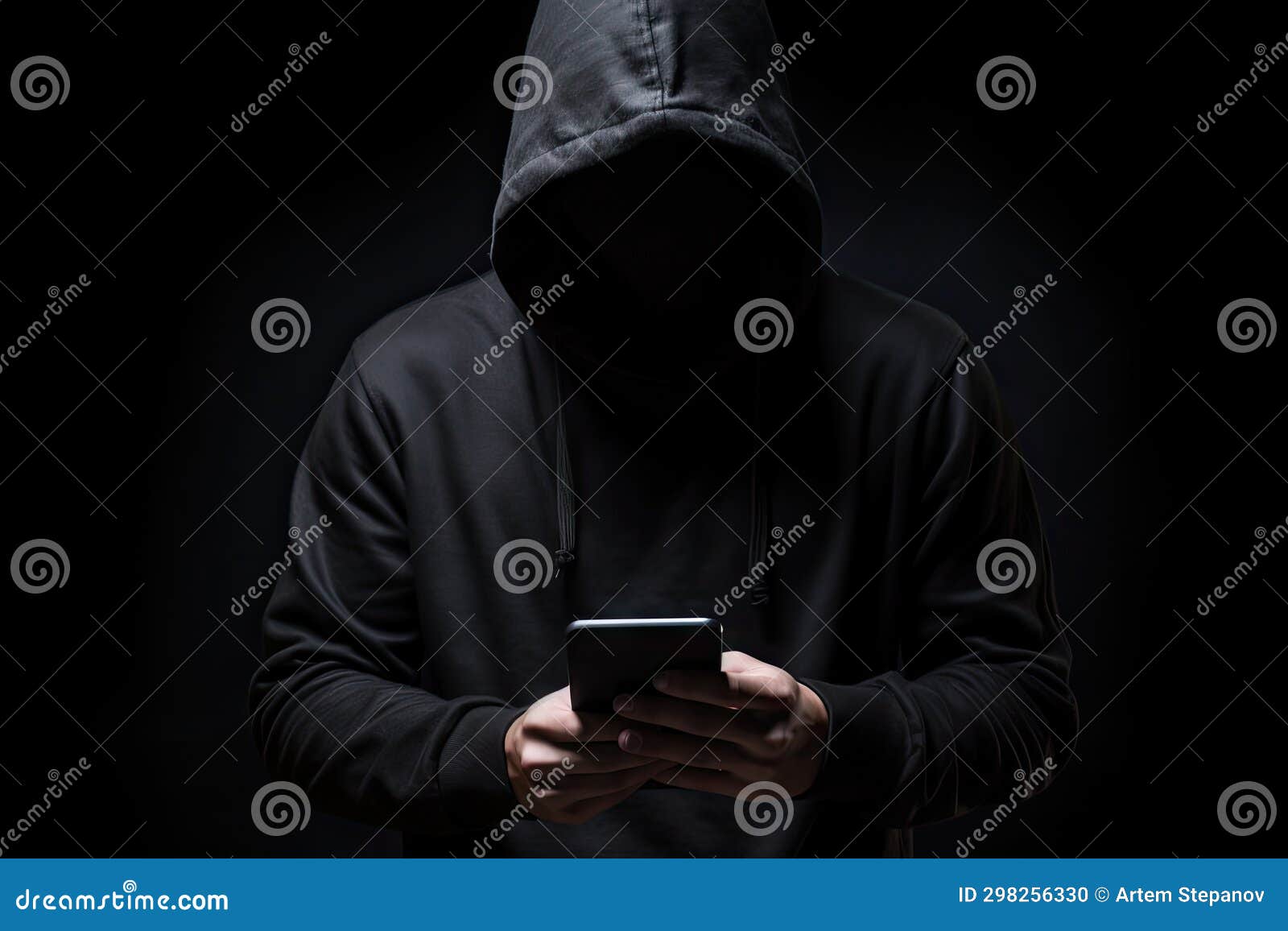 Hacker Using His Computer With Cover Face Royalty-Free Stock Photo ...