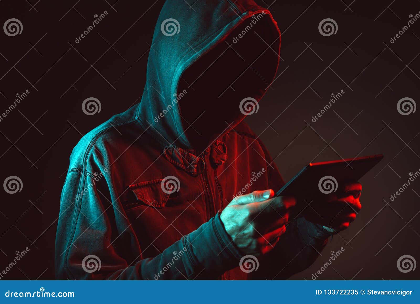 Hacker Using Tablet Computer Stock Image Image Of Virus Online