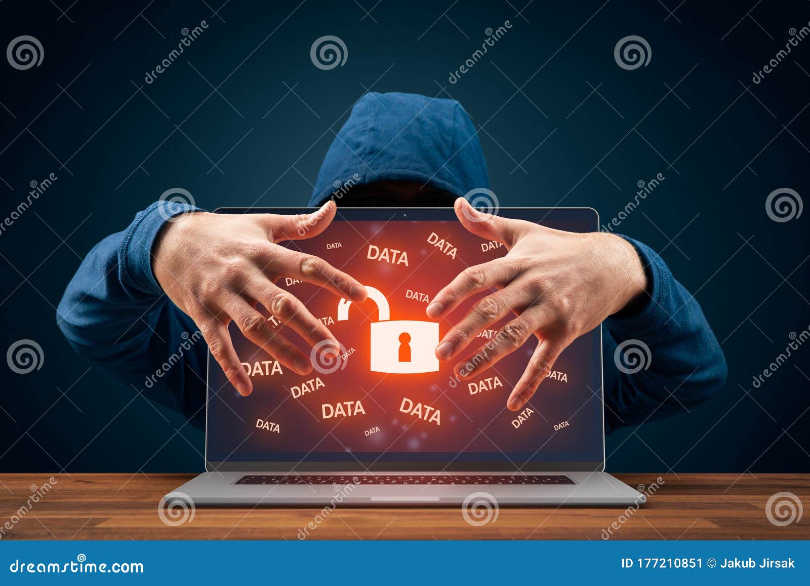 Hacker Usurp Computer and Data Leakage Concept Stock Image - Image of ...