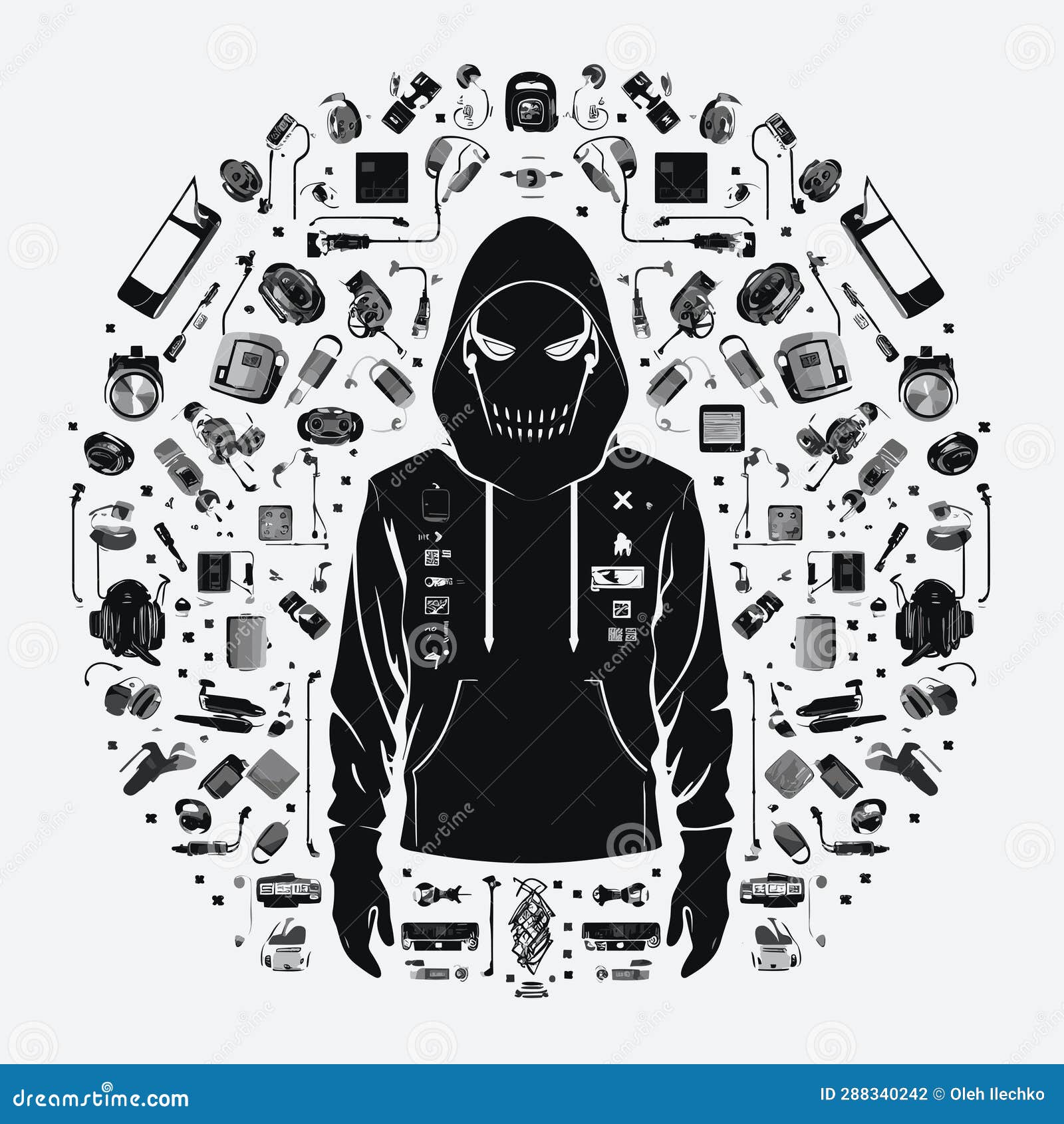 Hacker Vector Flat Minimalistic Asset Isolated Illustration Stock ...