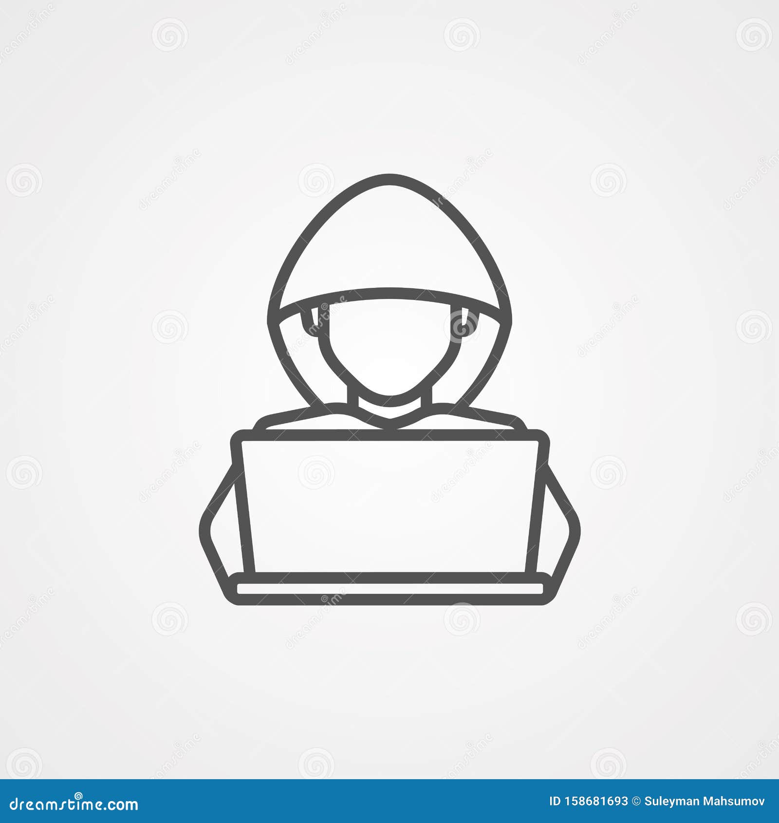 Hacker Vector Icon Sign Symbol Stock Vector - Illustration of fraud ...