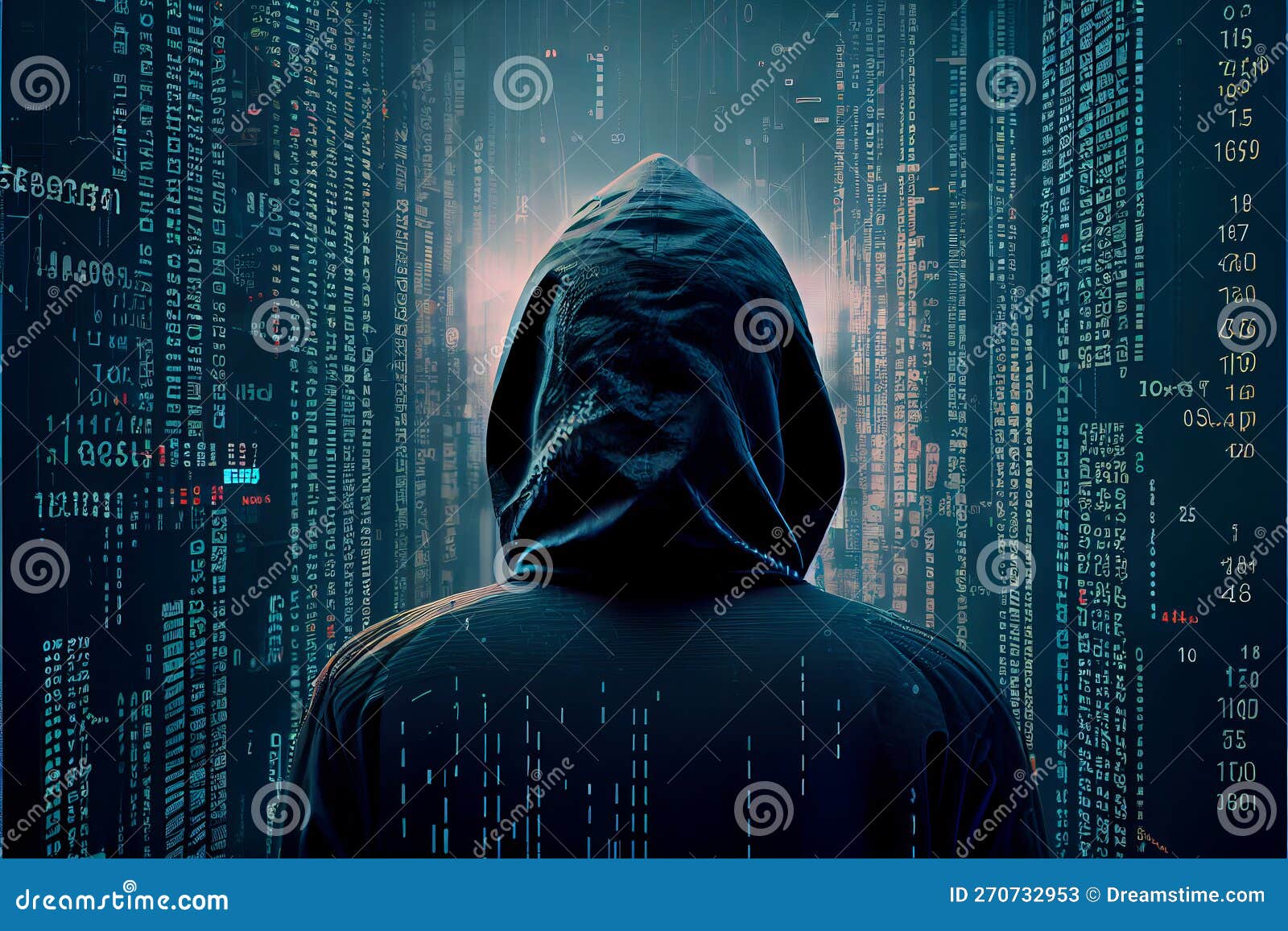 Hacker in Virtual World. Generative Ai Stock Illustration ...