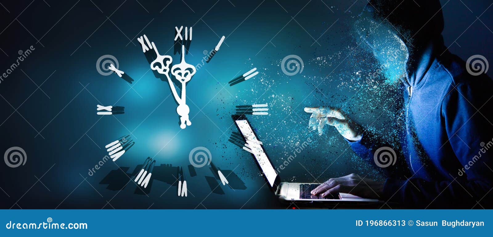 Hacker and Watch Fast Hacking Stock Illustration - Illustration of ...