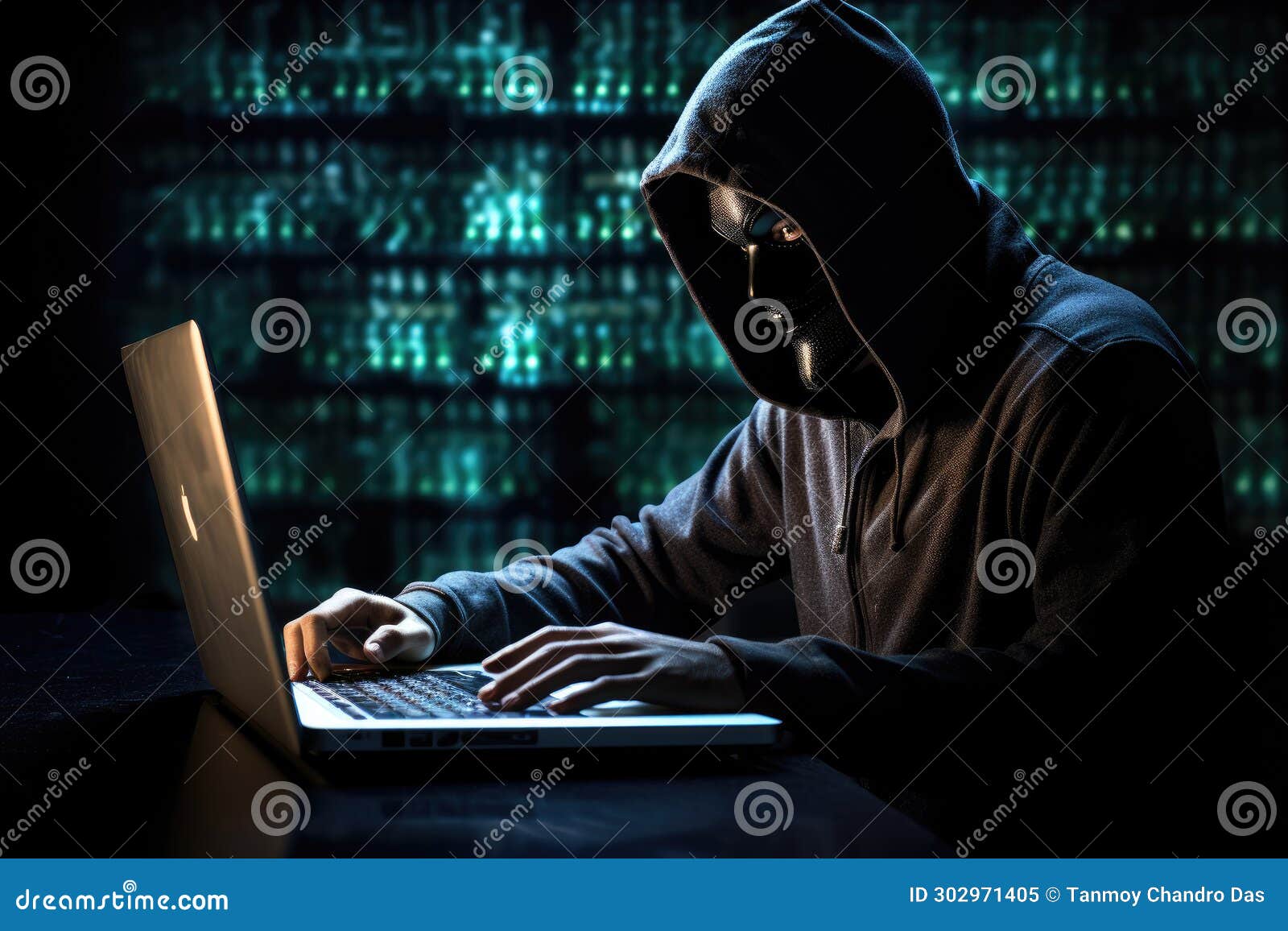 A Hacker Wearing Anonymous Mask and Hacking Pc. Ai Generated Stock ...
