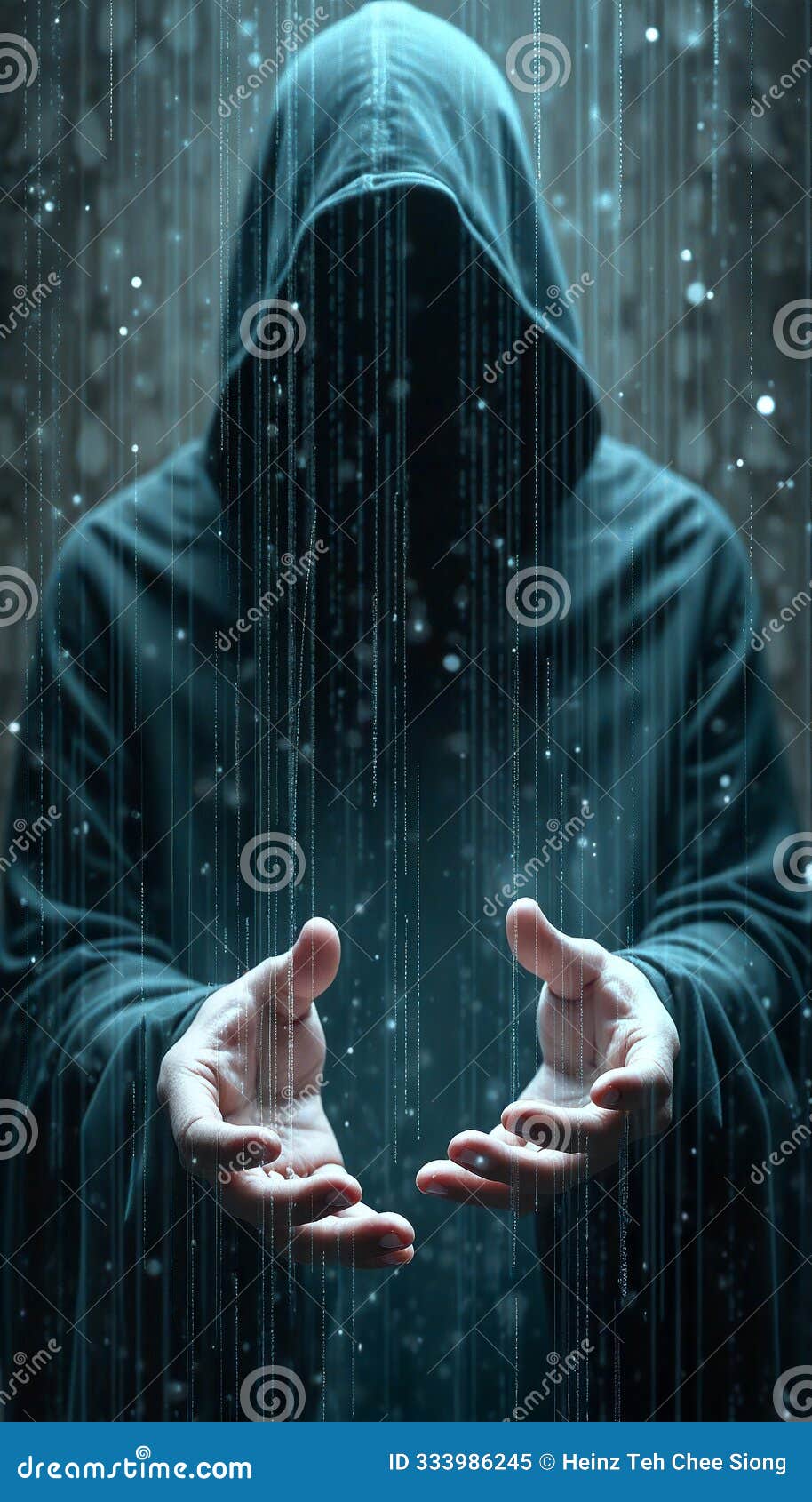 The Hacker Wearing Hood In Dark Room Stock Image | CartoonDealer.com ...
