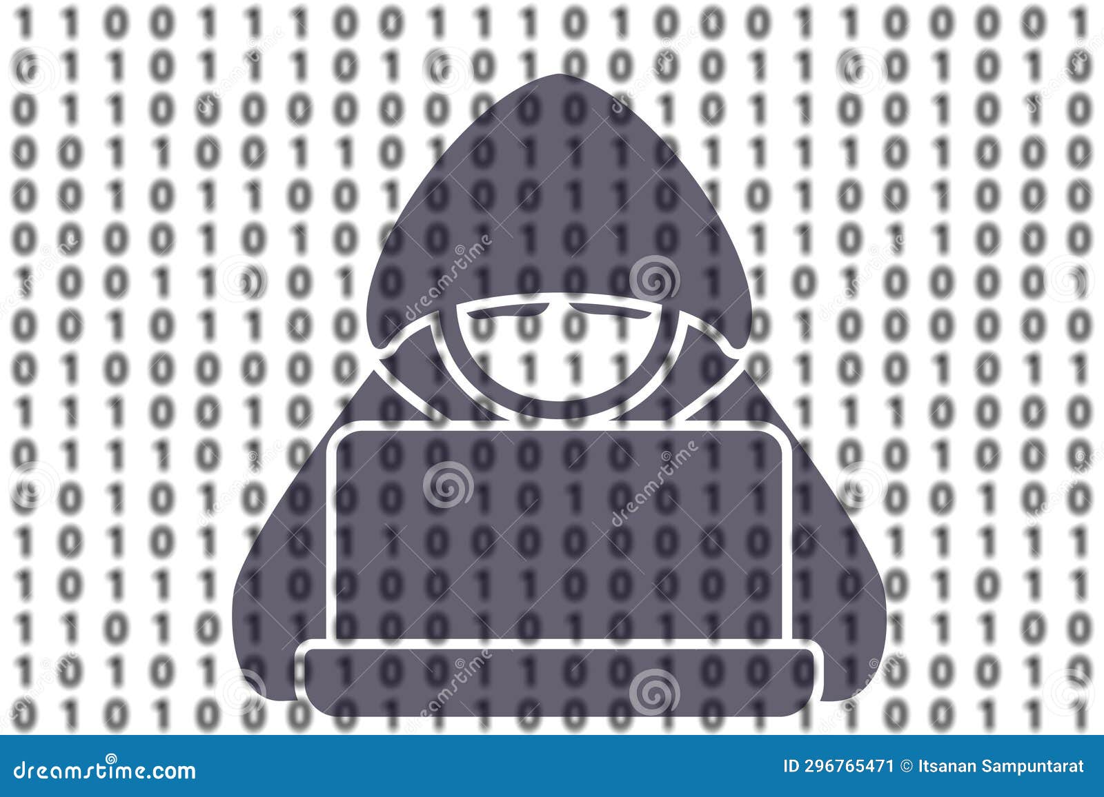 Hacker on White Digital Background Stock Illustration - Illustration of ...
