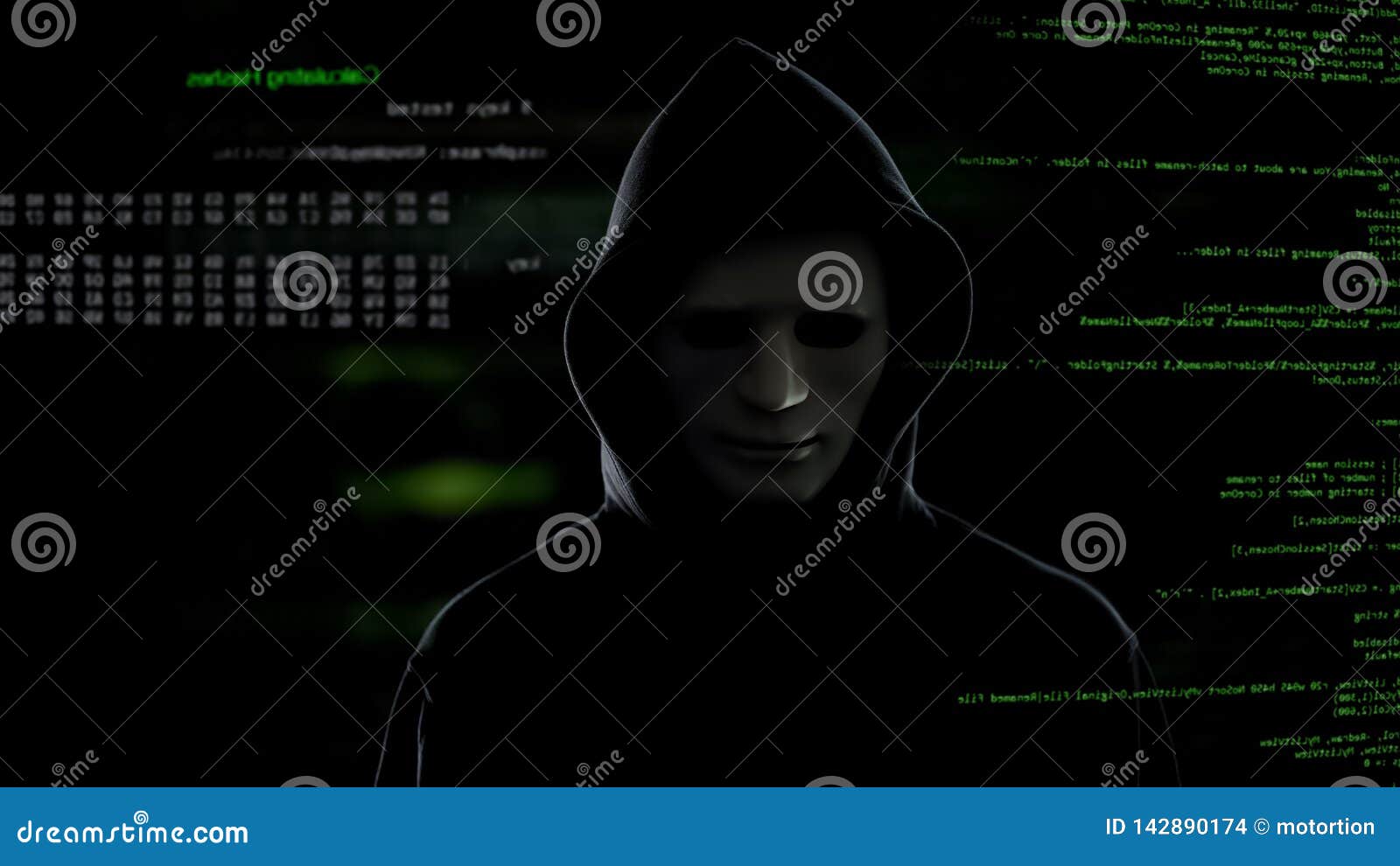 Hacker in White Mask Stealing Important Information from Server ...