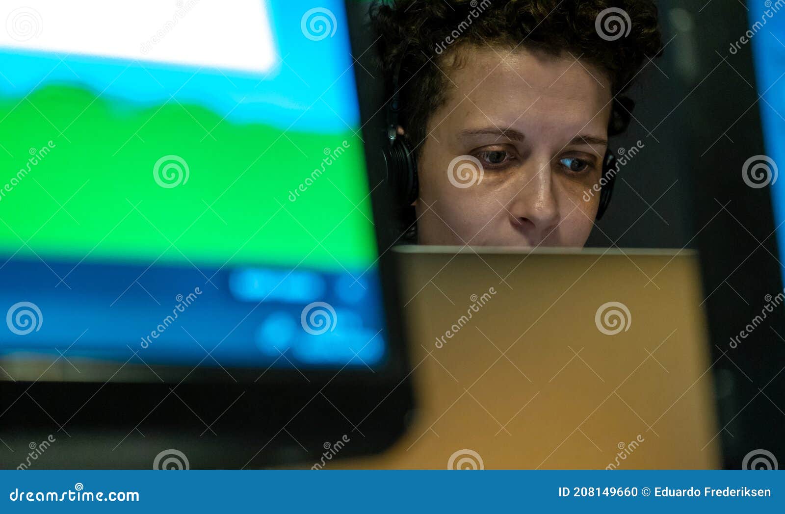 Hacker Woman Working on Computer Network Stock Photo - Image of ...