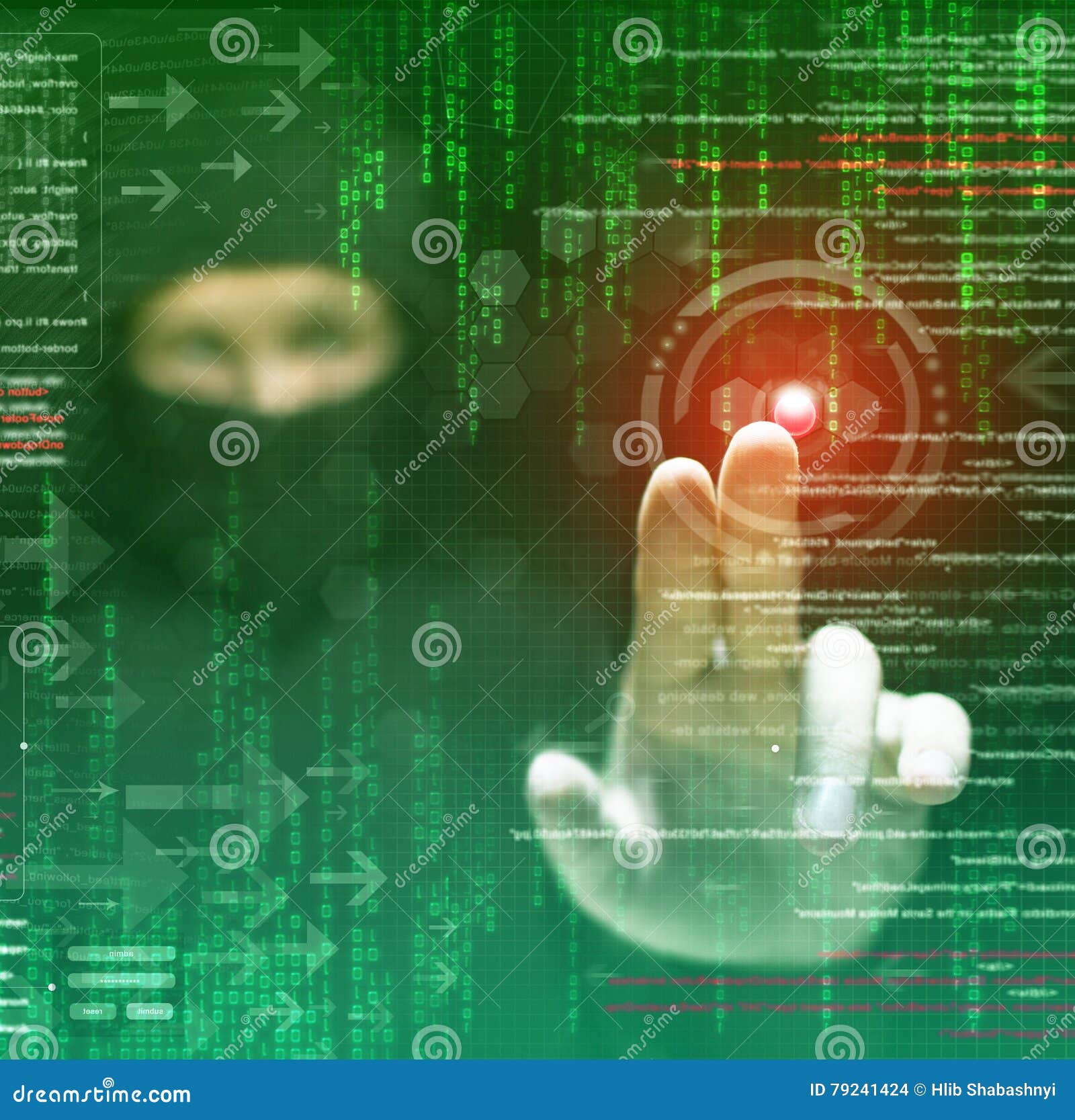 Hacker at work stock photo. Image of crime, command, code - 79241424