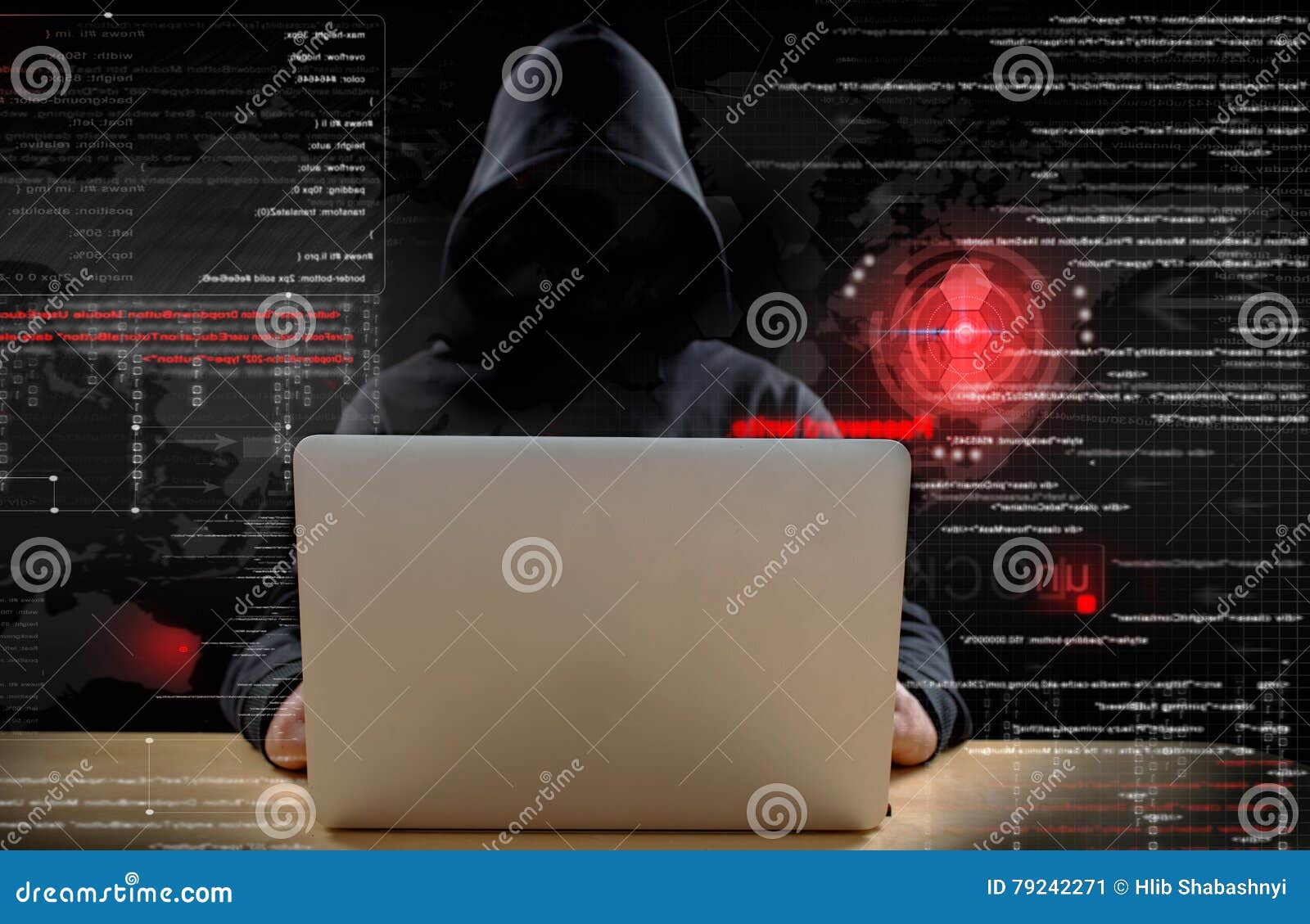 Hacker at work stock image. Image of intarface, digital - 79242271