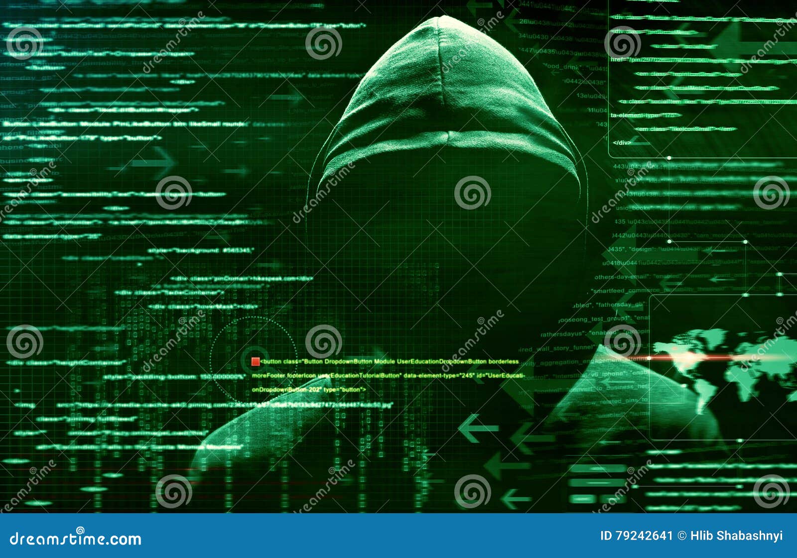 Hacker at work stock image. Image of information, futuristic - 79242641