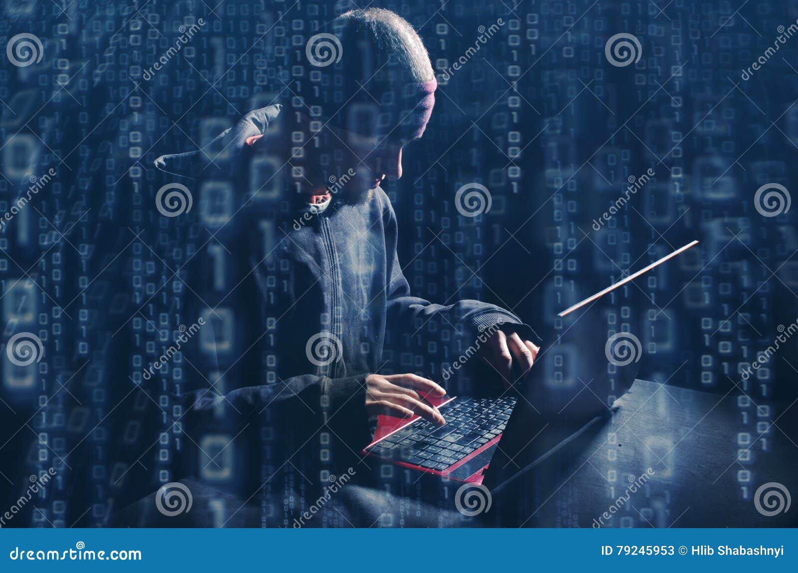 Hacker at work stock image. Image of identity, command - 79245953