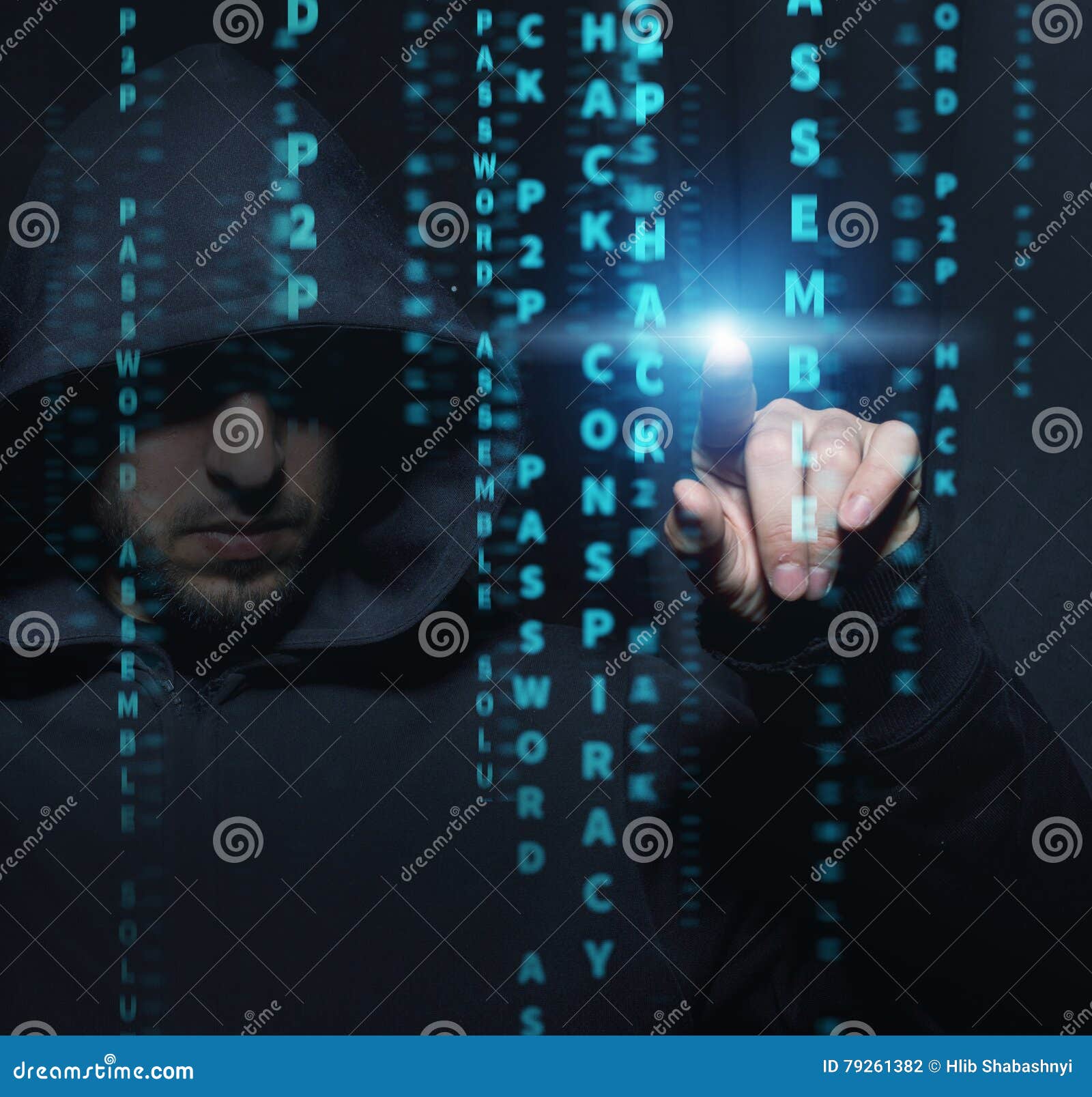 Hacker at work stock photo. Image of graphic, attack - 79261382