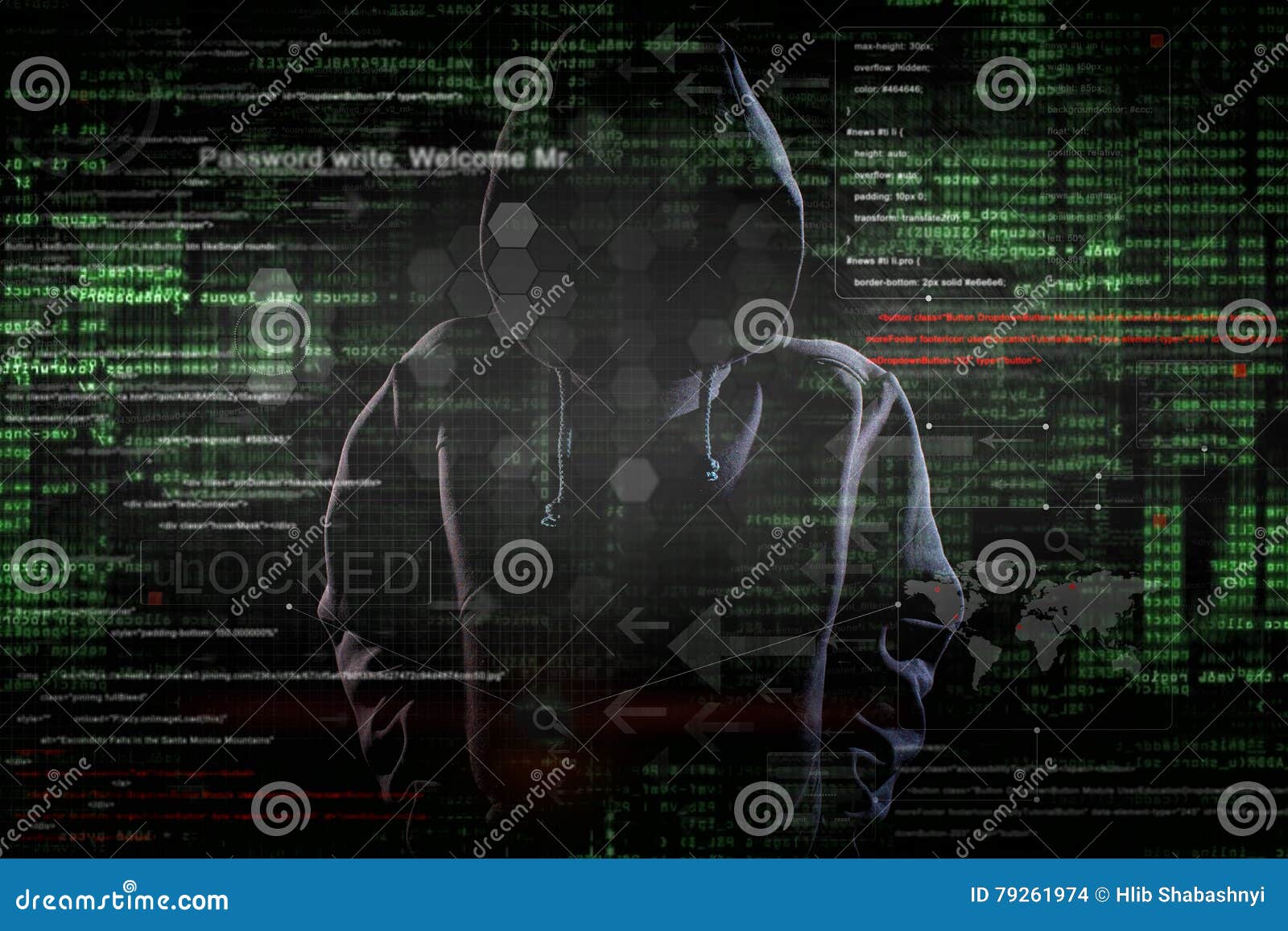 Hacker at work stock photo. Image of programmer, hacker - 79261974
