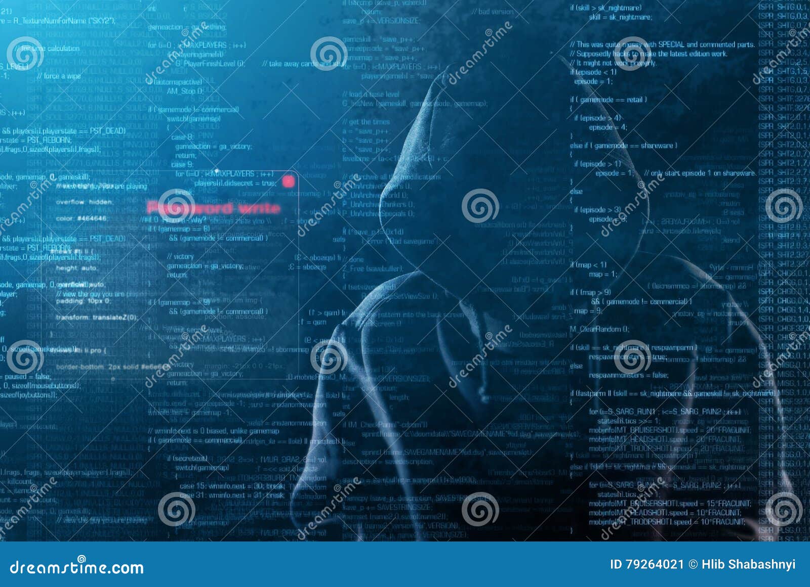 Hacker at work stock image. Image of connection, cyber - 79264021