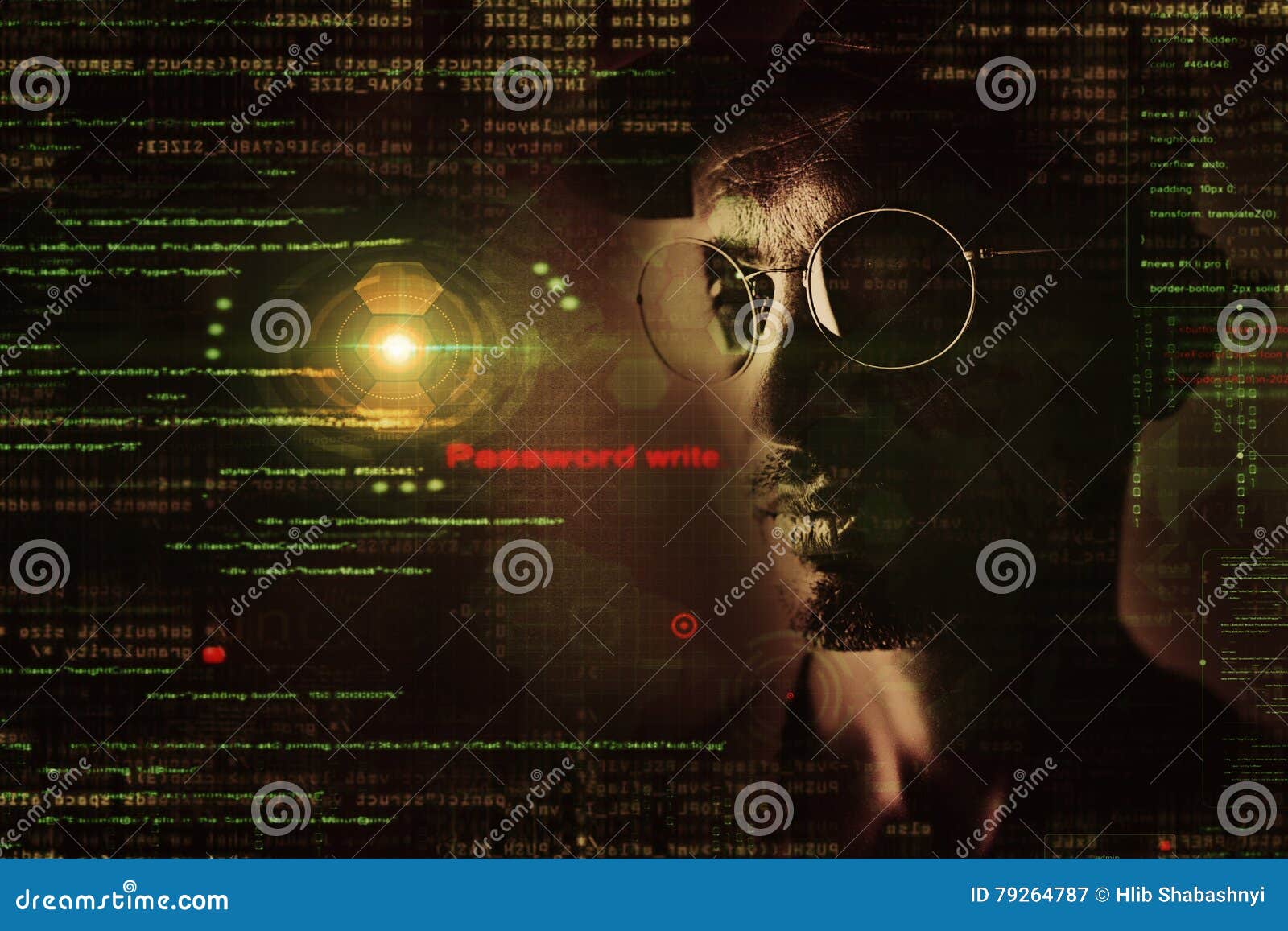 Hacker at work stock image. Image of futuristic, criminal - 79264787