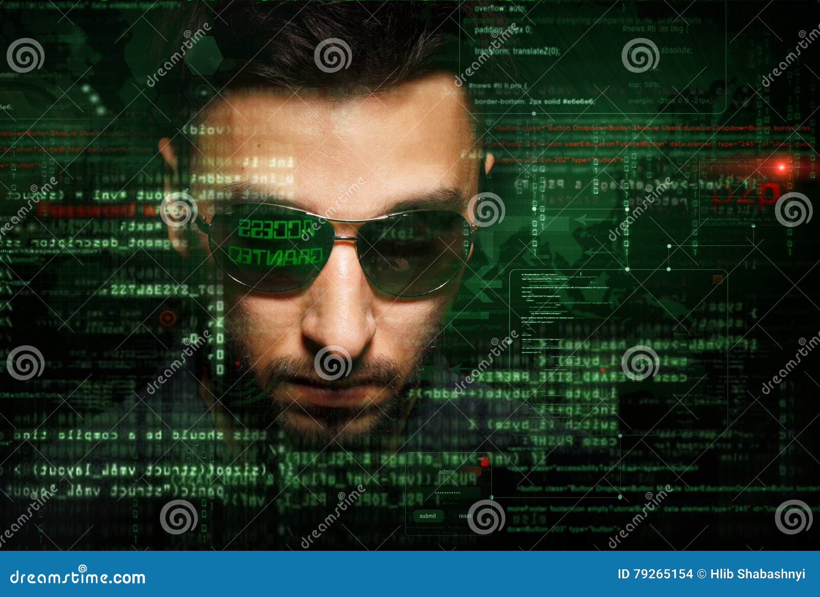 Hacker at work stock photo. Image of futuristic, connection - 79265154