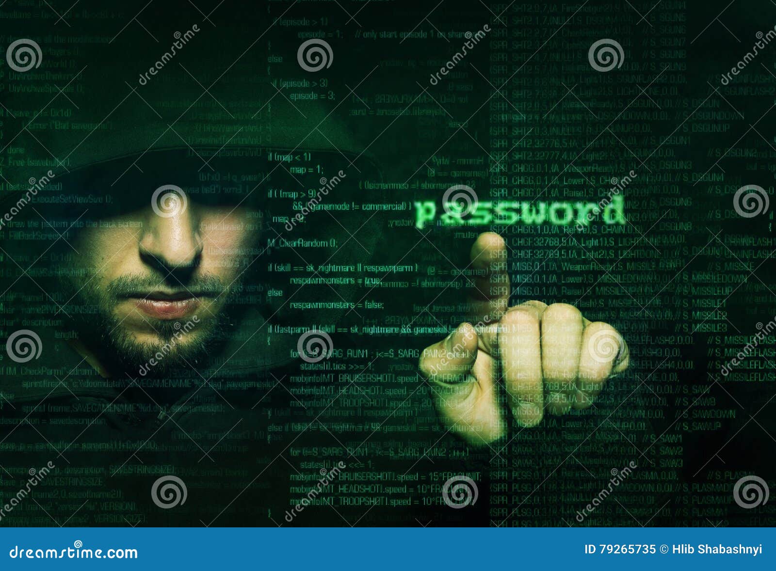 Hacker at work stock image. Image of coding, internet - 79265735