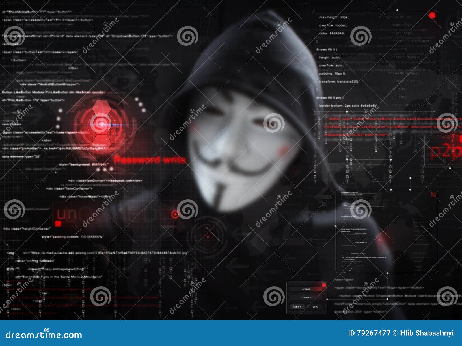Hacker at work stock image. Image of code, information - 79267477