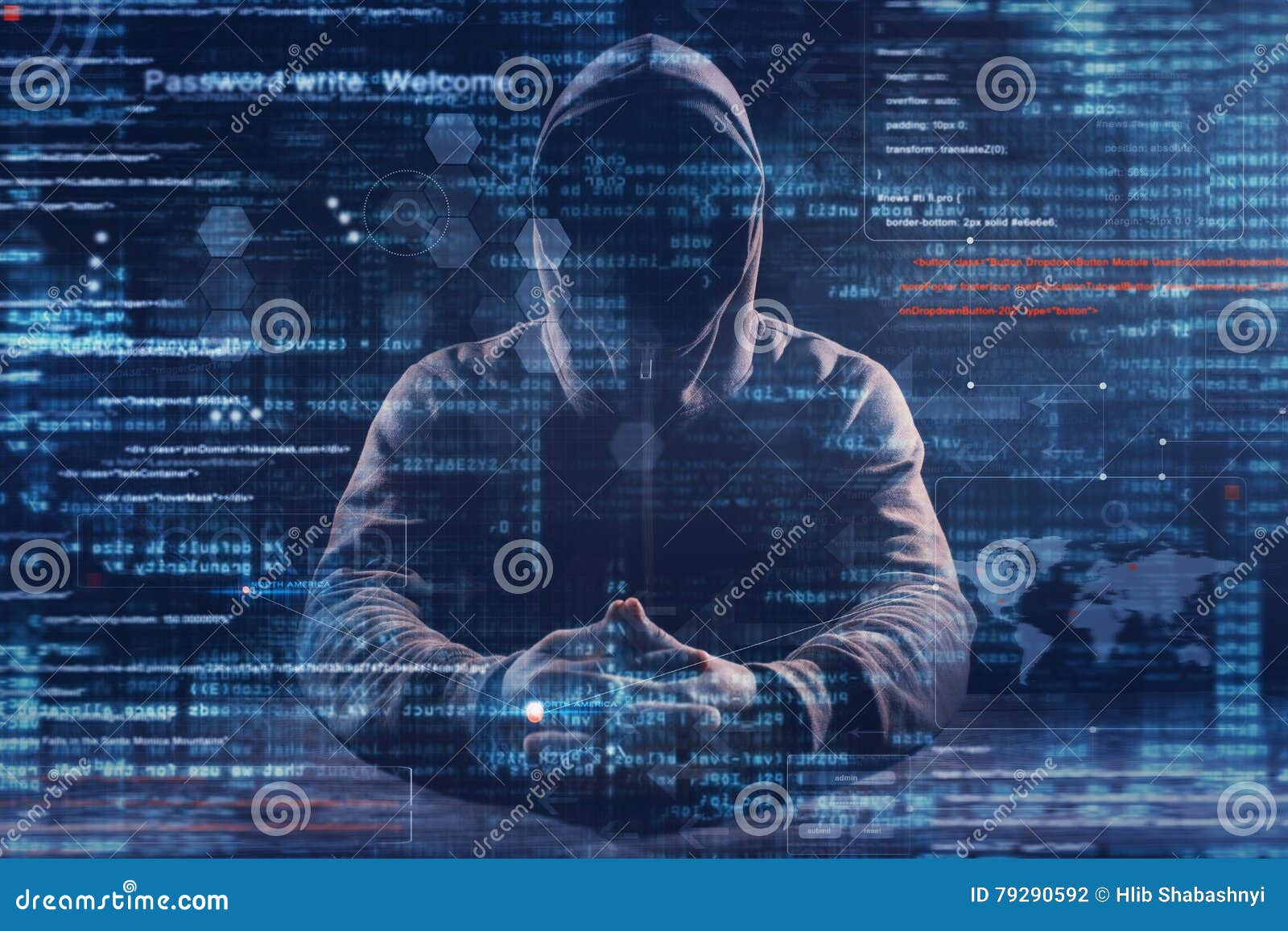 Hacker at work stock photo. Image of command, identity - 79290592