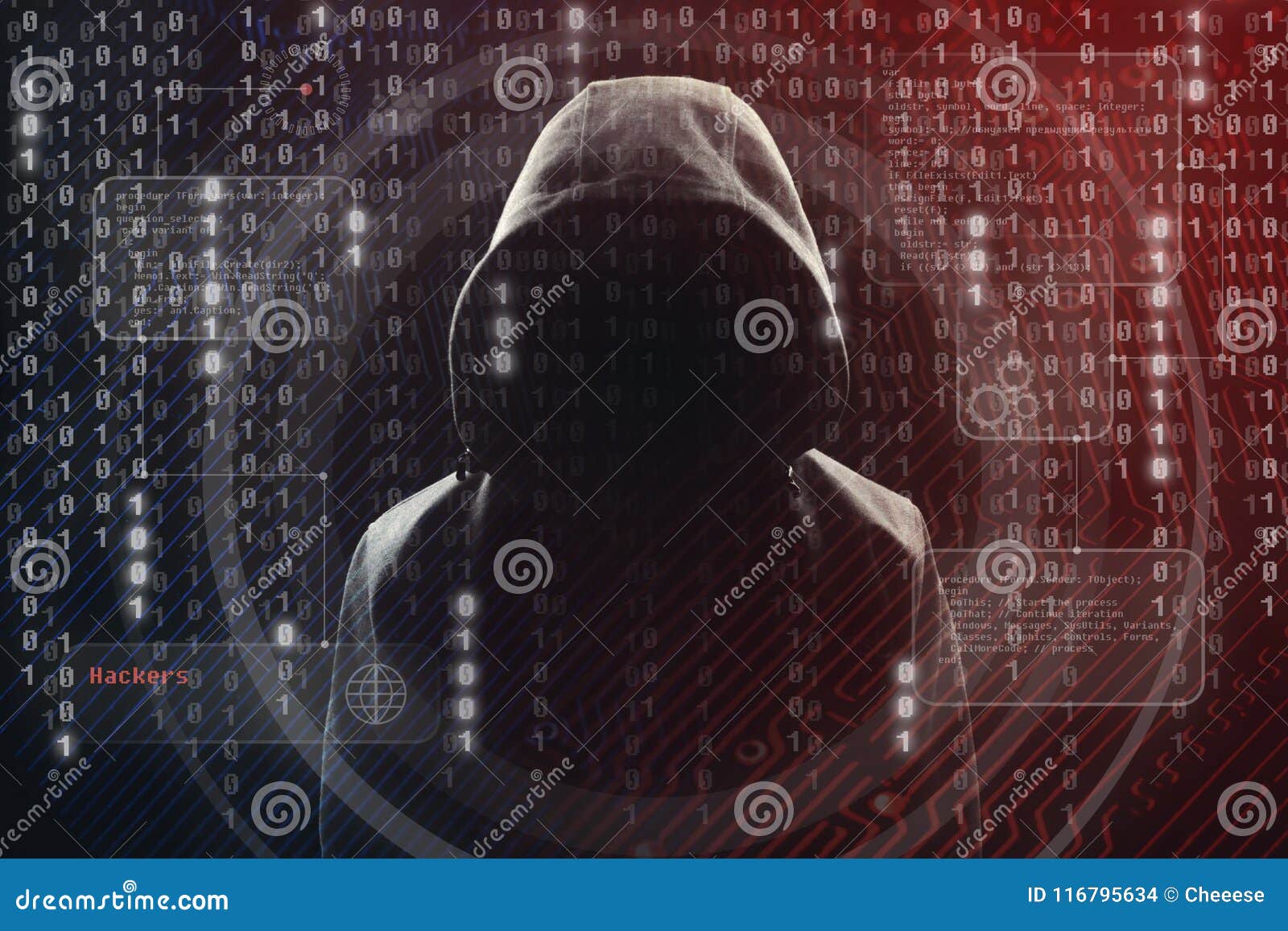 Young Hacker in Data Security Concept Stock Photo - Image of program ...