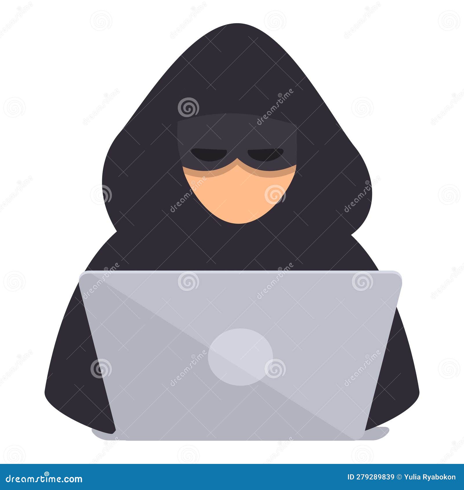 Hacker Work. Cybercriminal Workplace. Digital Thief Commits Hacking ...