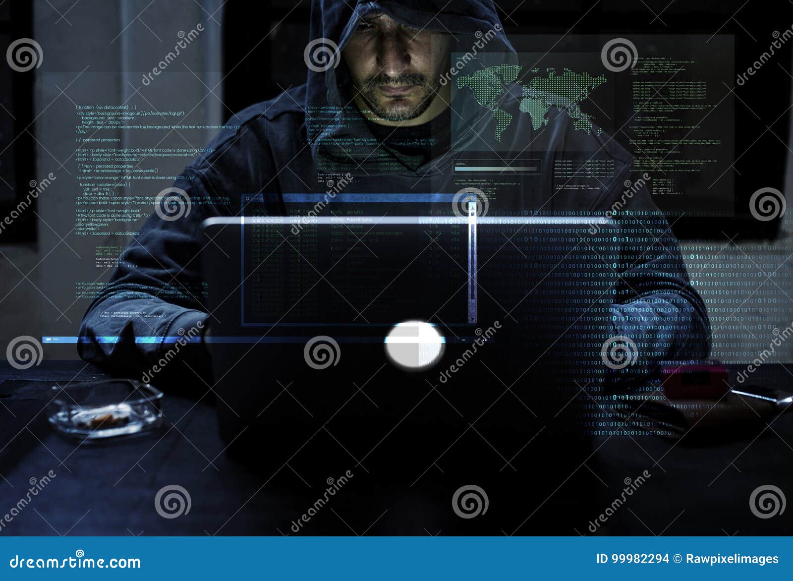 Hacker Working on Computer Cyber Crime Stock Photo - Image of scam ...