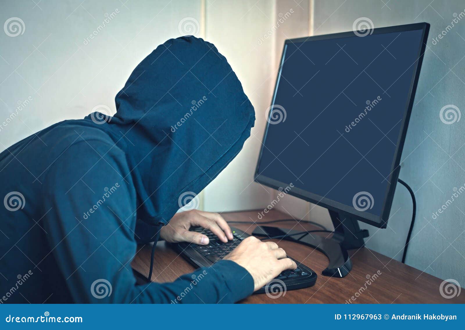 Hacker Working on Computer. Stock Image - Image of digital, privacy ...