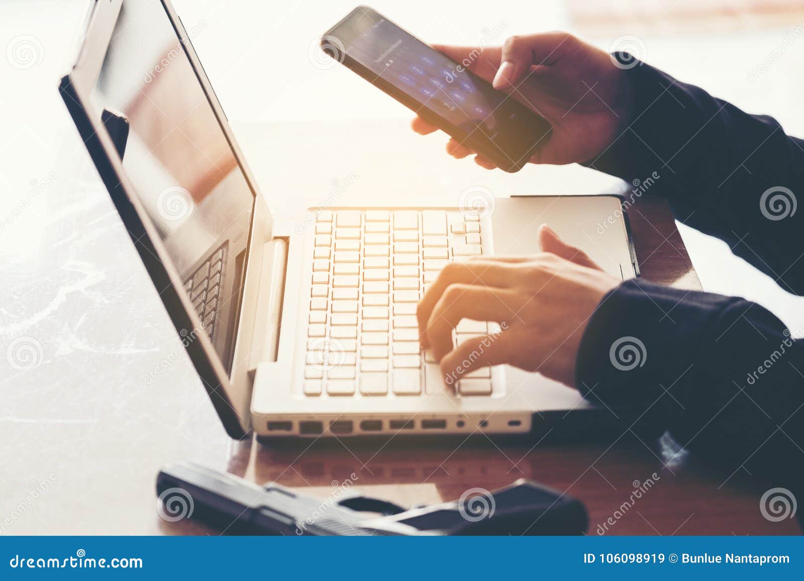 Hacker Working on His Computer, Hacker Stealing Password and Dat Stock ...