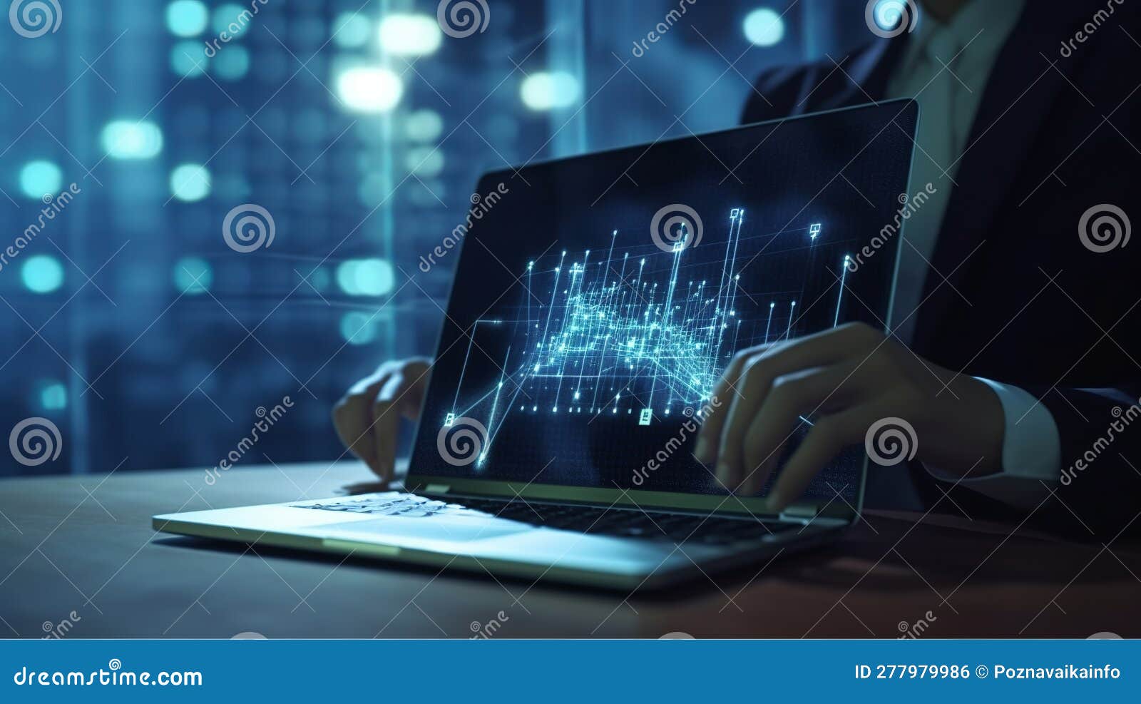 A Hacker, Working on a Laptop with a Glowing Globe Visible Behind Them ...