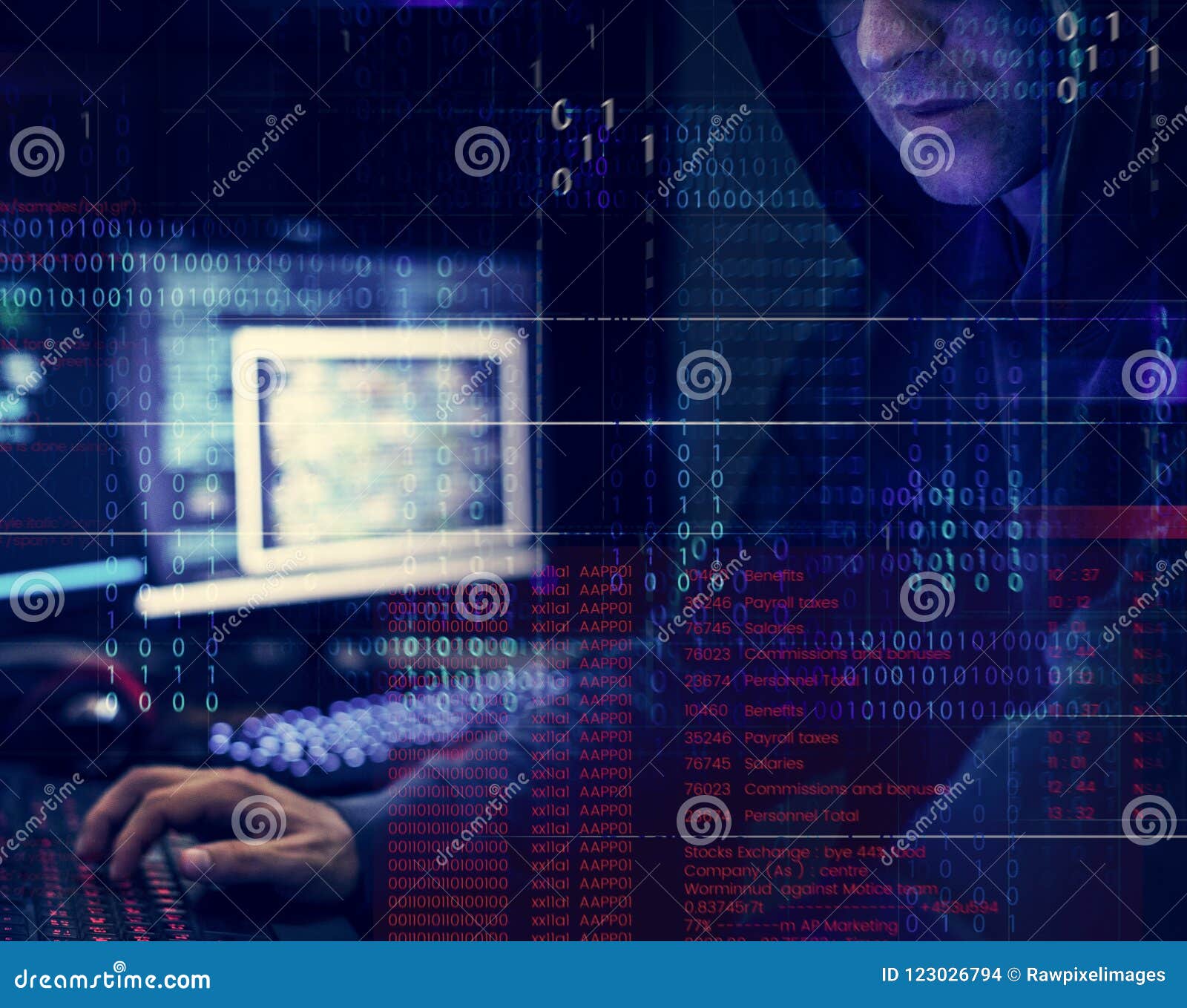 Hacker Working Using Computer with Codes Stock Photo - Image of fraud ...