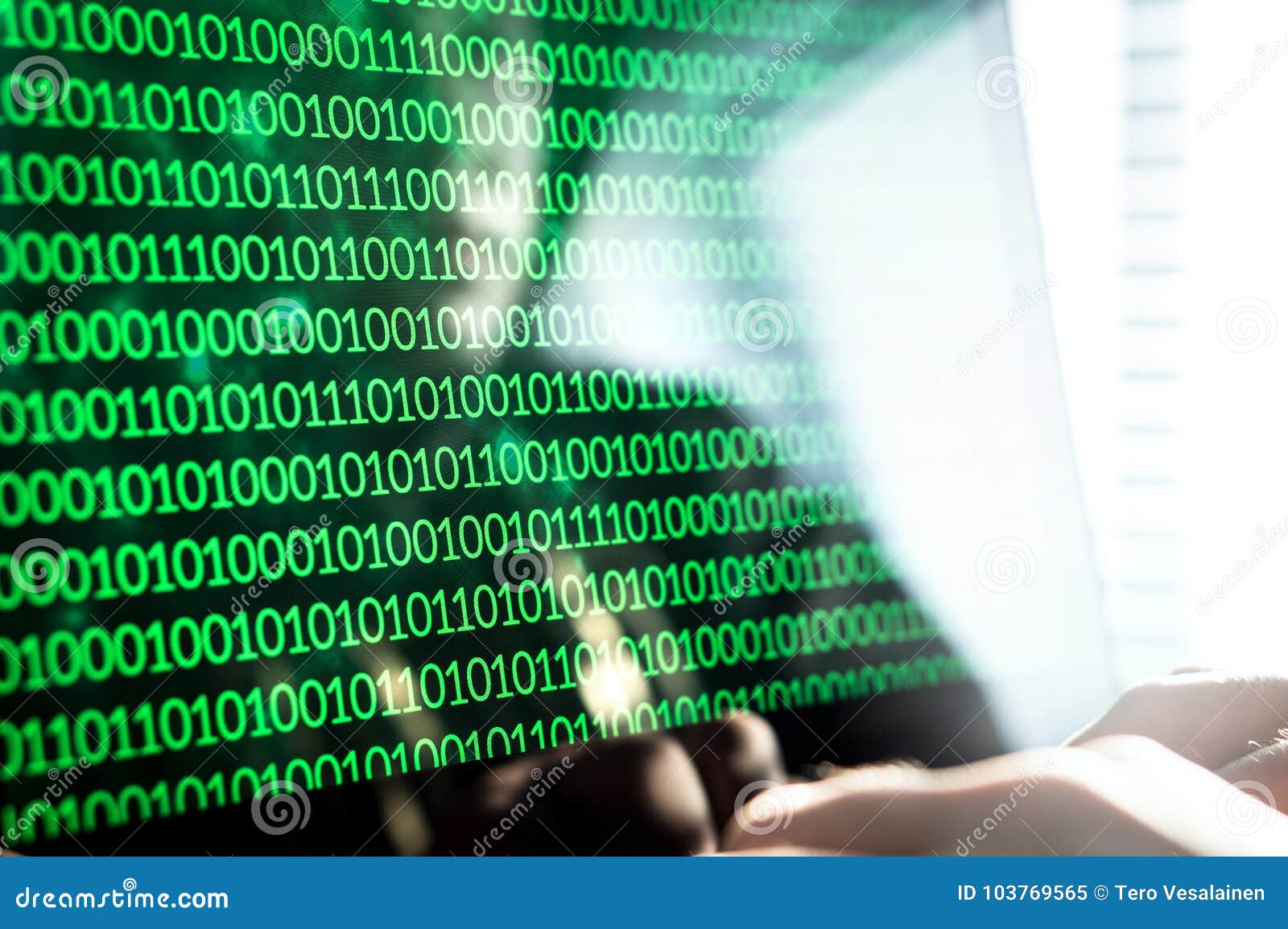Hacker Writing Code with Laptop Computer. Stock Image - Image of ...
