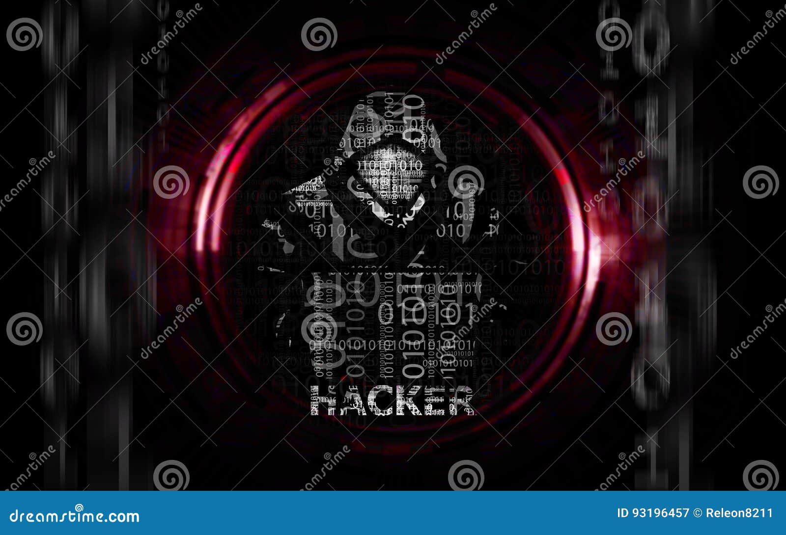 Hackermann Im Hoodie Mit Dem Laptop Flach Stock Abbildung ...