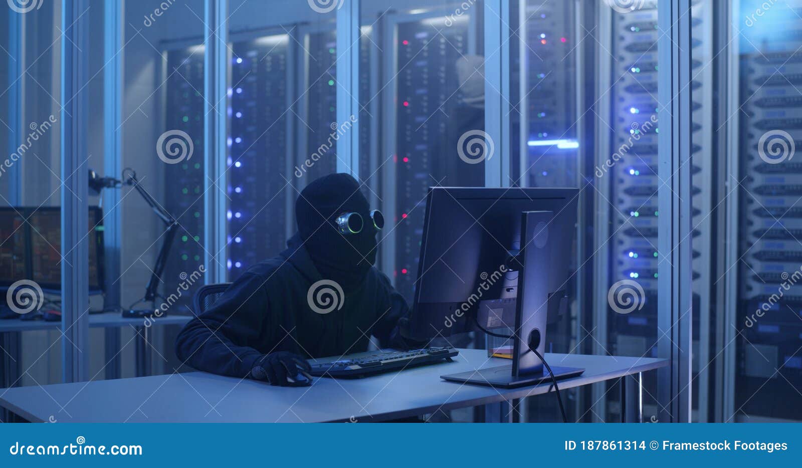 Hackers Breaking into a Data Center Stock Photo - Image of letterboxing ...