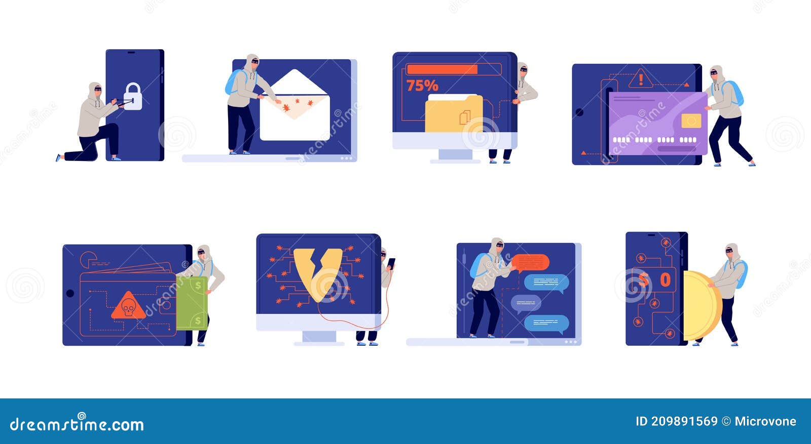 Hackers Characters. Web Thief, Hacker Data Information Phishing Stock ...