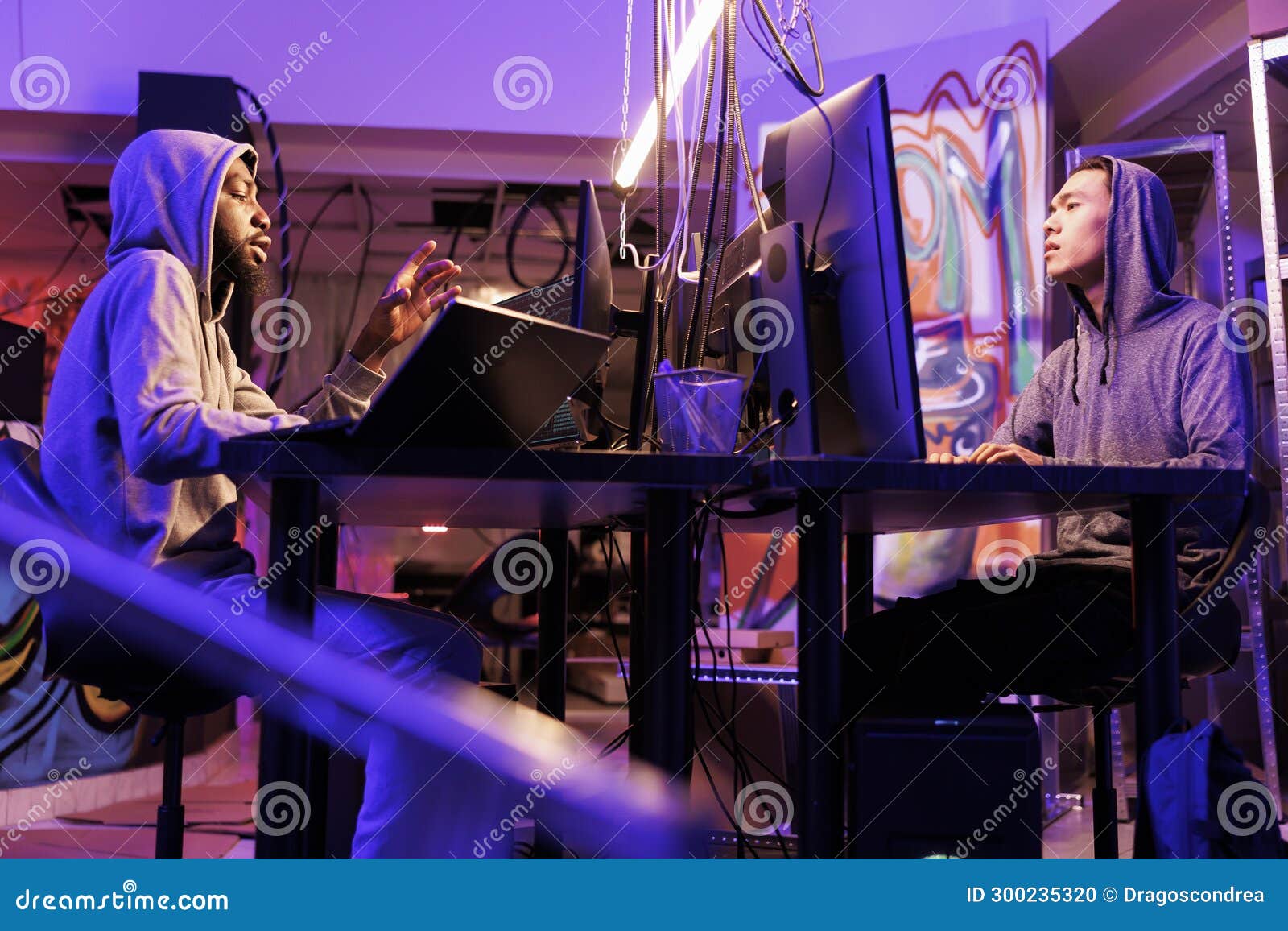 Hackers Coding Computer Worm Together Stock Photo - Image of ...