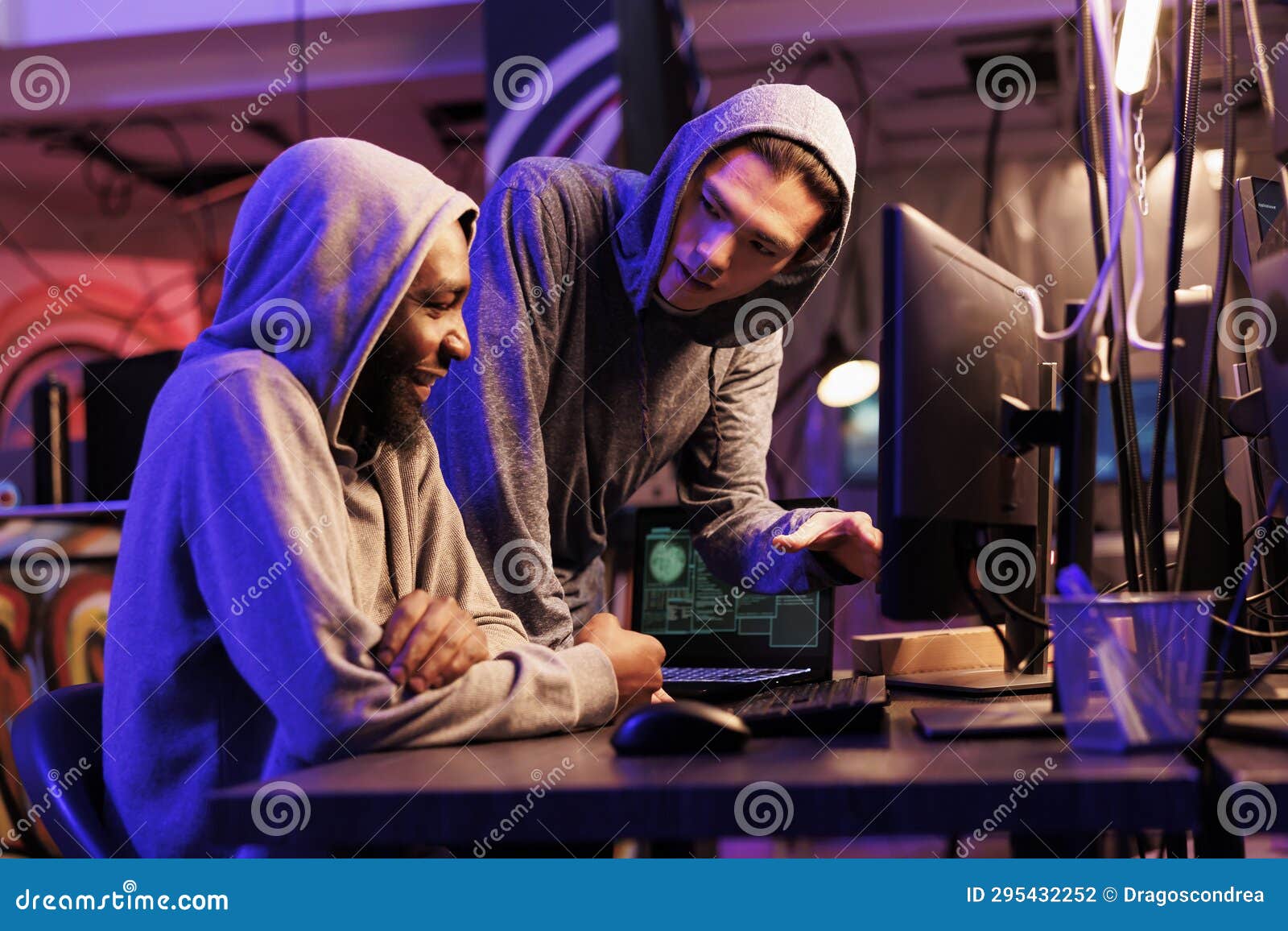 Hackers Cracking Encrypted Information Stock Photo - Image of activity ...
