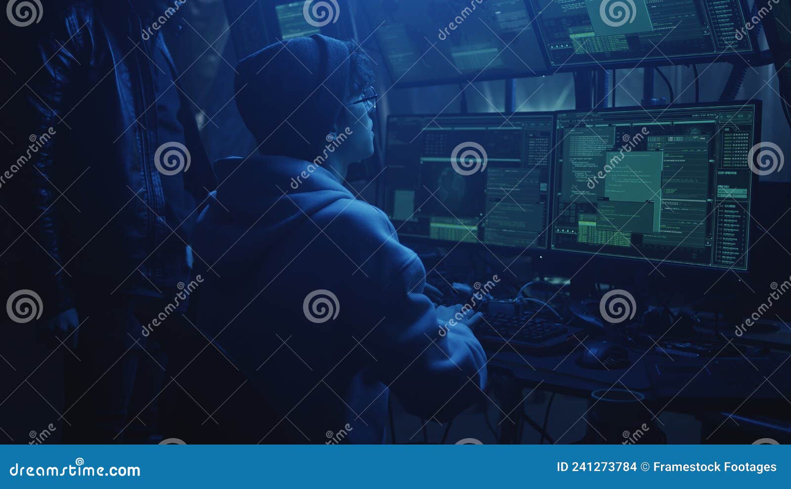 Hackers Cracking Government Data on Computer Stock Photo - Image of ...