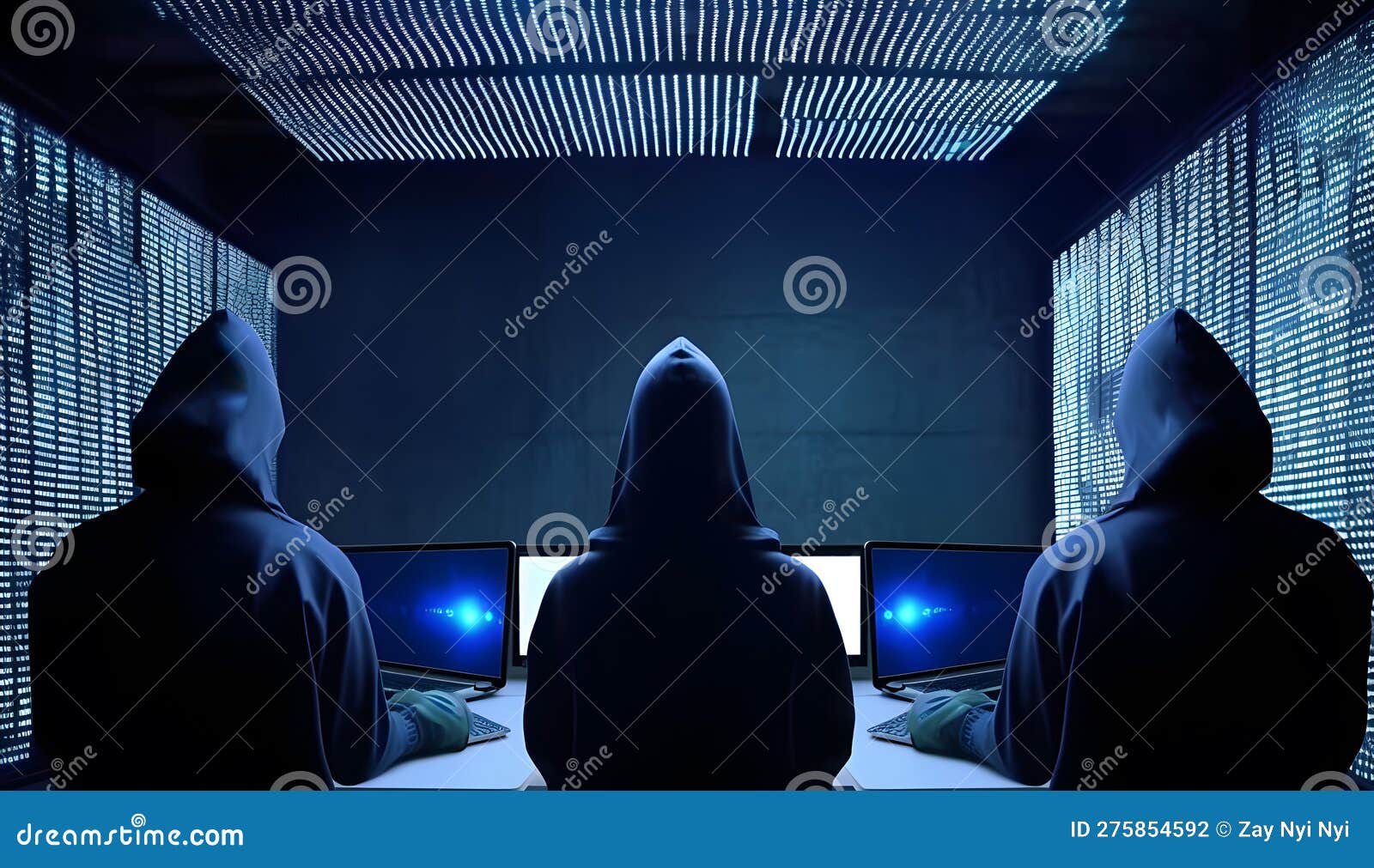 Hackers without Face. Concept of Hacker Group, Organization or ...