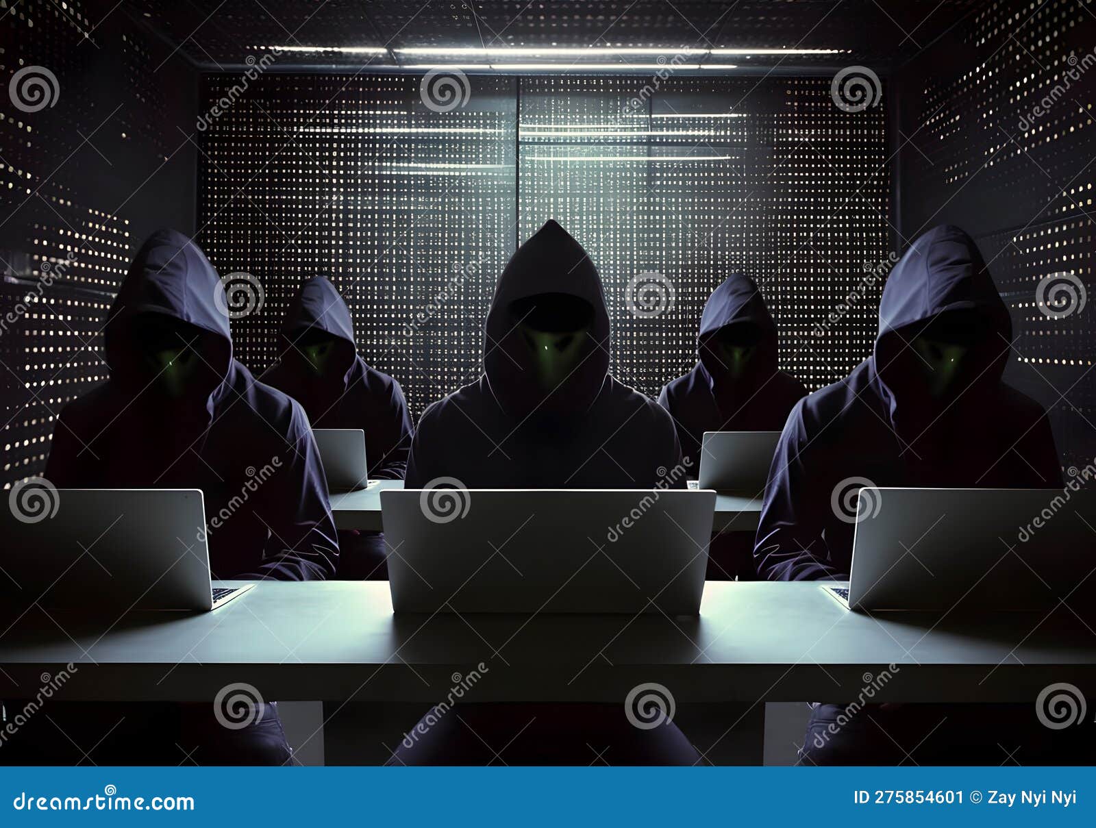Hackers without Face. Concept of Hacker Group, Organization or ...
