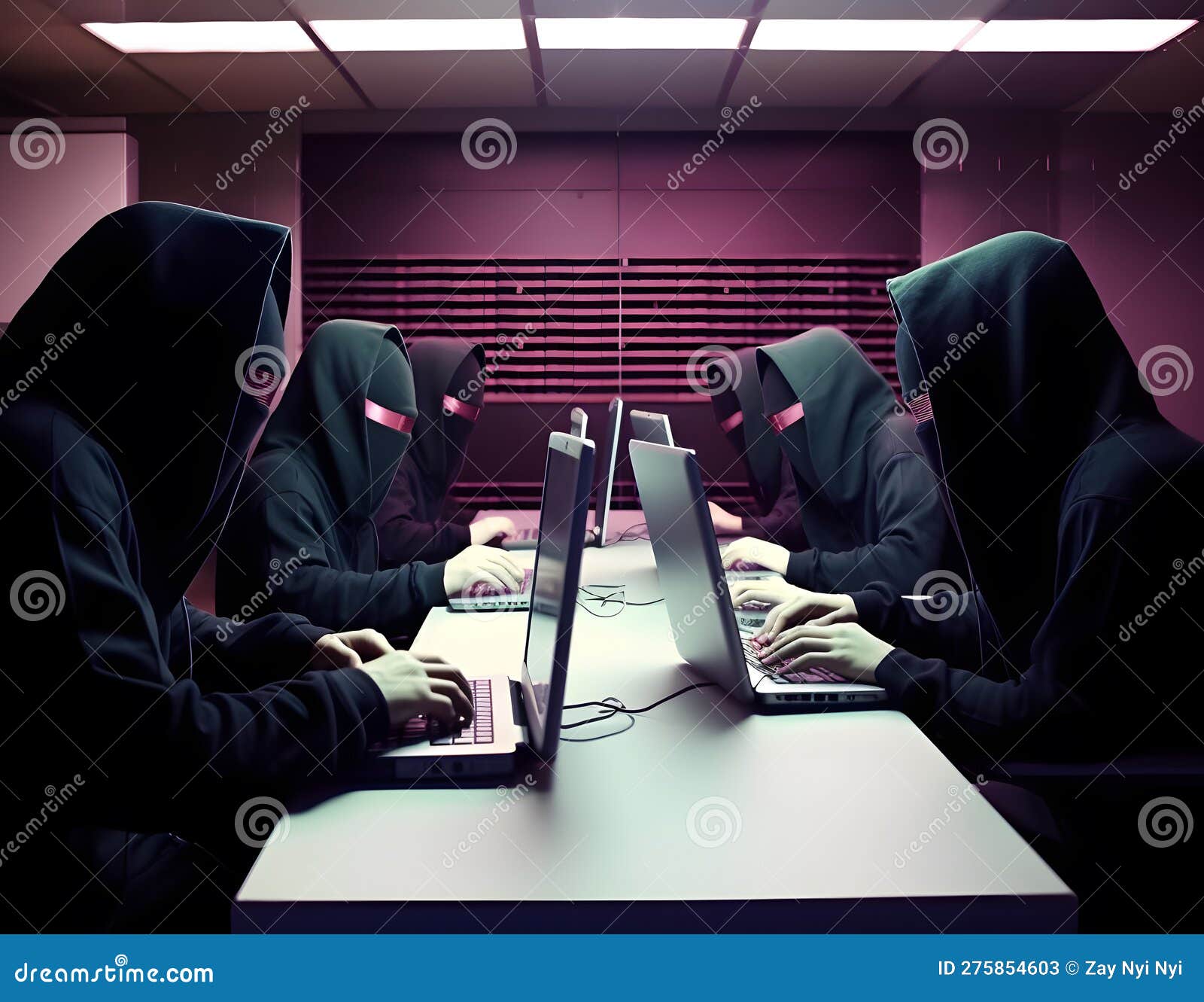 Hackers without Face. Concept of Hacker Group, Organization or ...