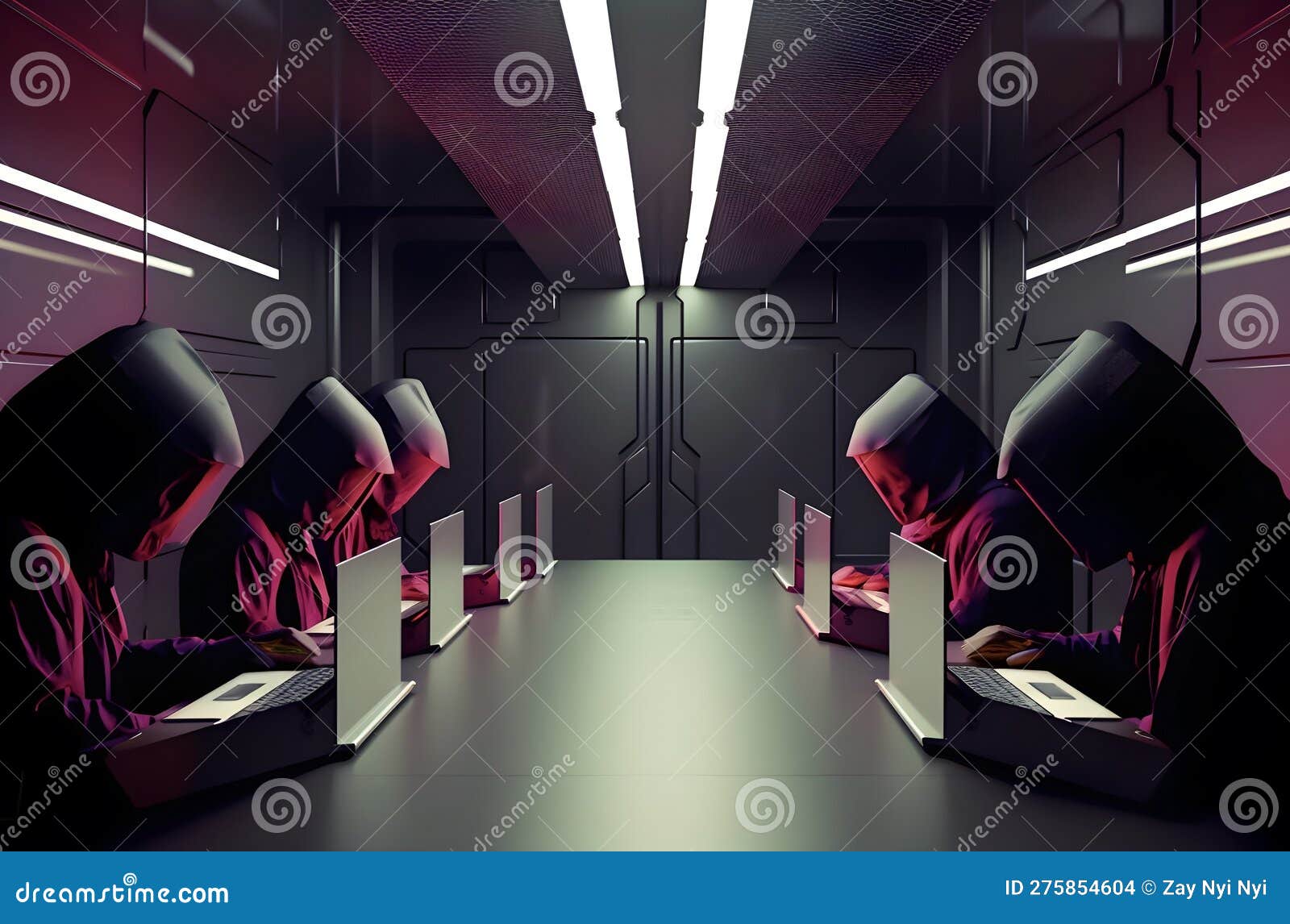 Hackers without Face. Concept of Hacker Group, Organization or ...