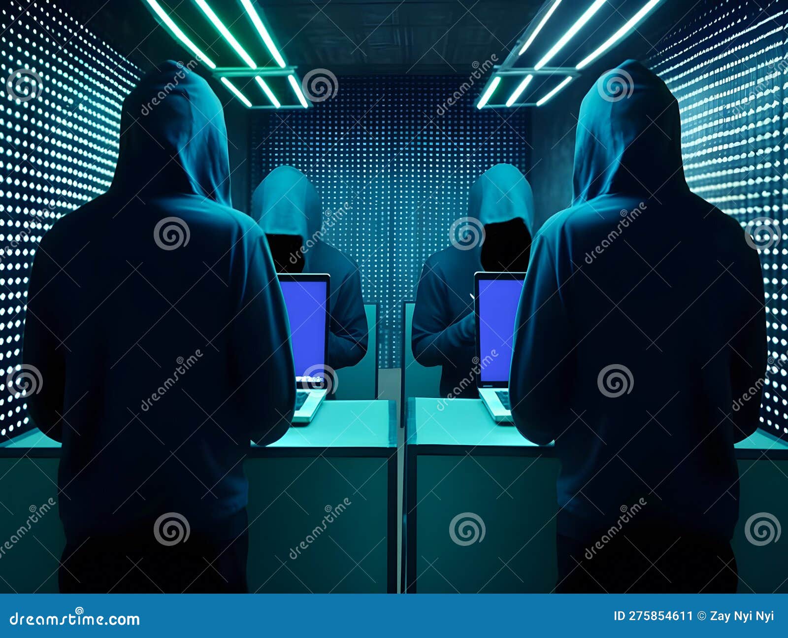 Hackers without Face. Concept of Hacker Group, Organization or ...