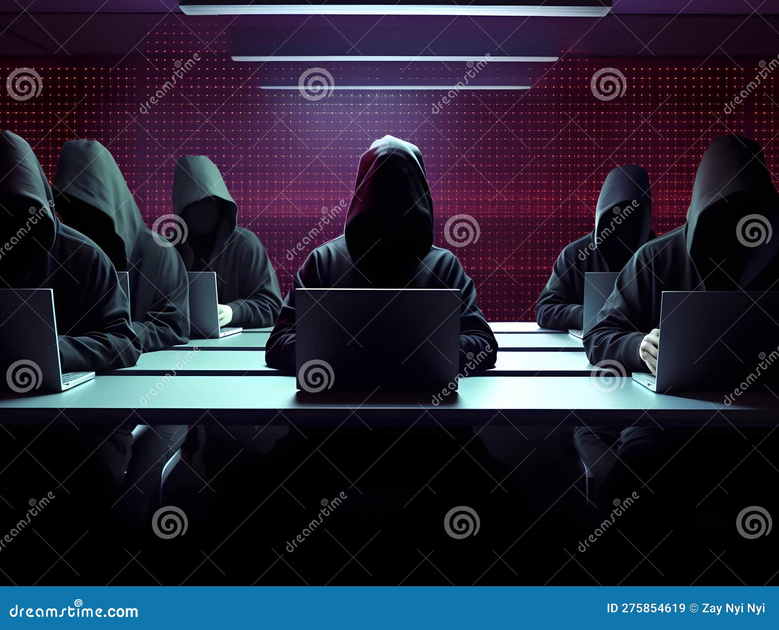 Hackers without Faces. Concept of Hacker Group, Organization or ...