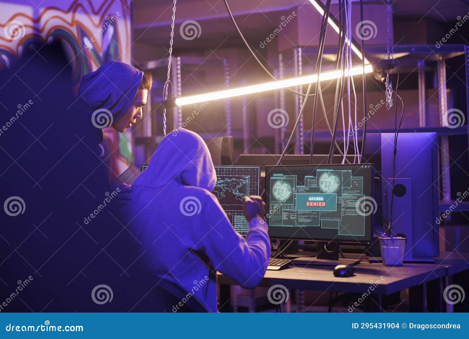 Hackers Getting Access Denied Message Stock Photo - Image of ddos ...