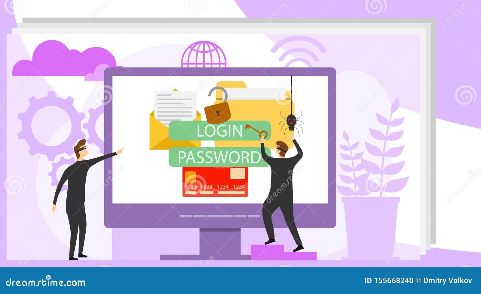 Hackers Hack Account on the Computer. Hackers Want To Hack Personal ...
